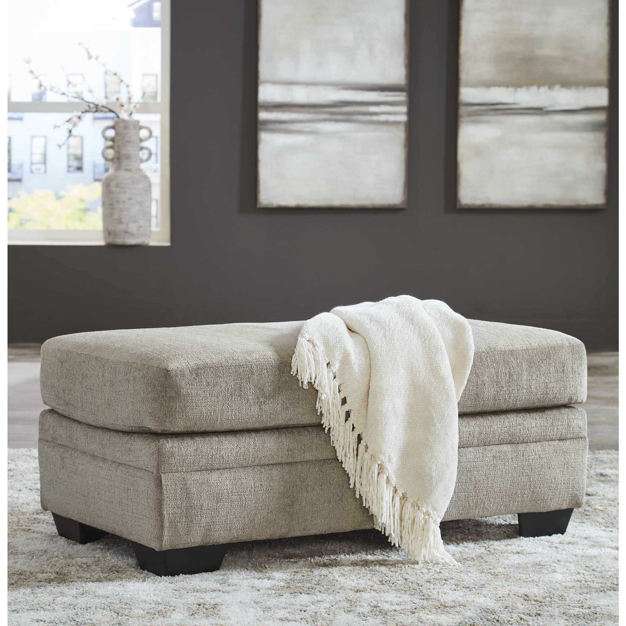 Signature Design by Ashley Stonemeade Ottoman Traditional Style Taupe ...