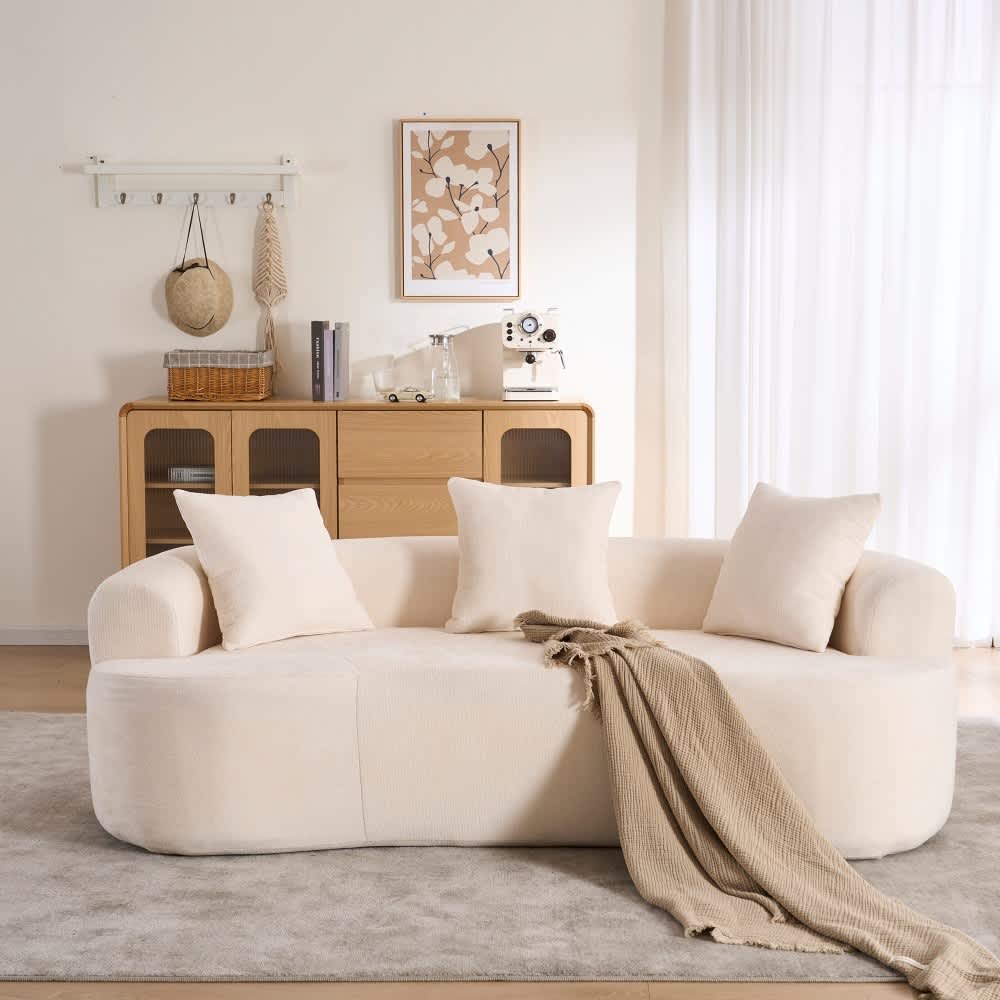 Coolbibila Moon-Shaped Sofa Deep Seat Sofa for Living Room or Apartment ...
