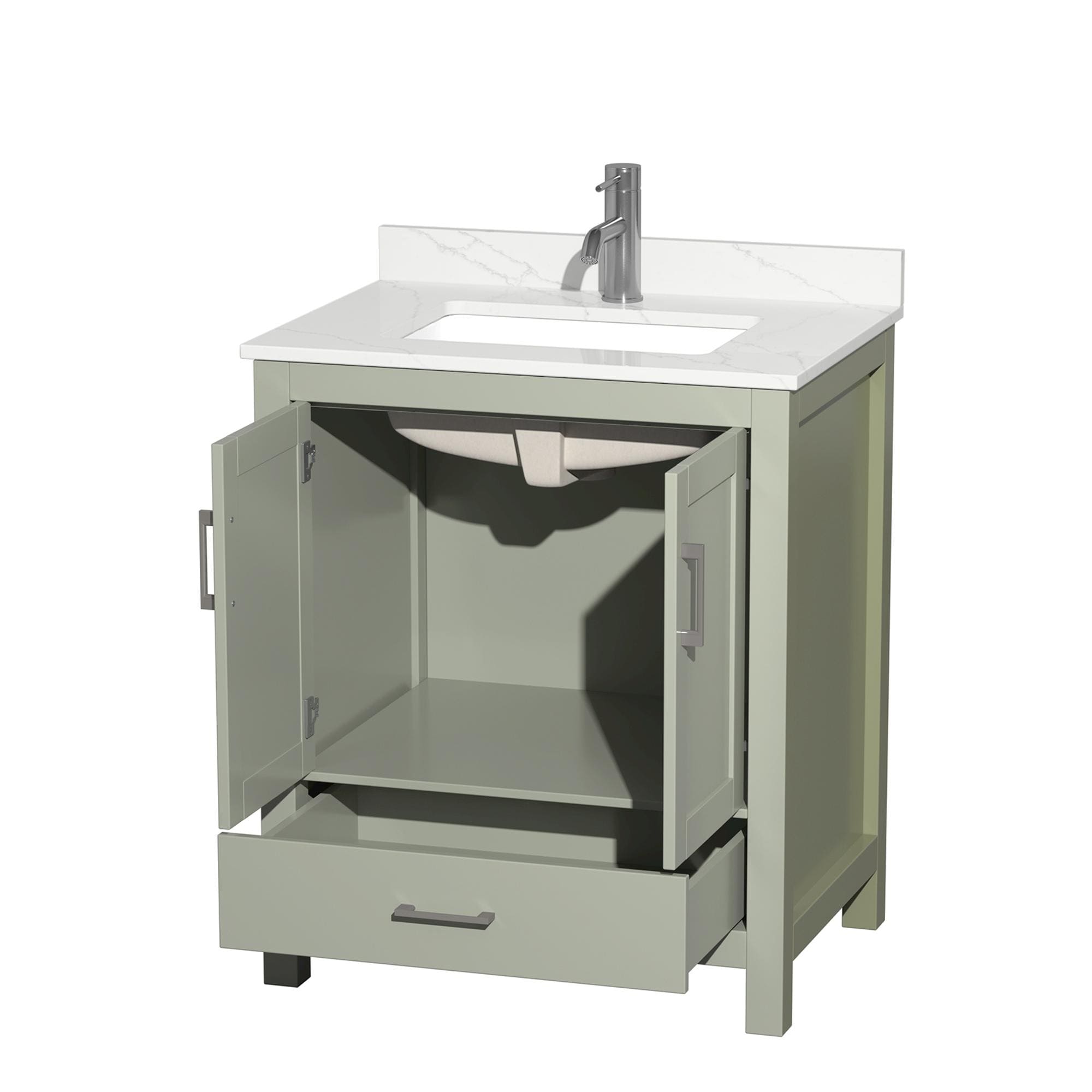 Wyndham Collection Sheffield 30-in Light Green with Brushed Nickel Trim ...