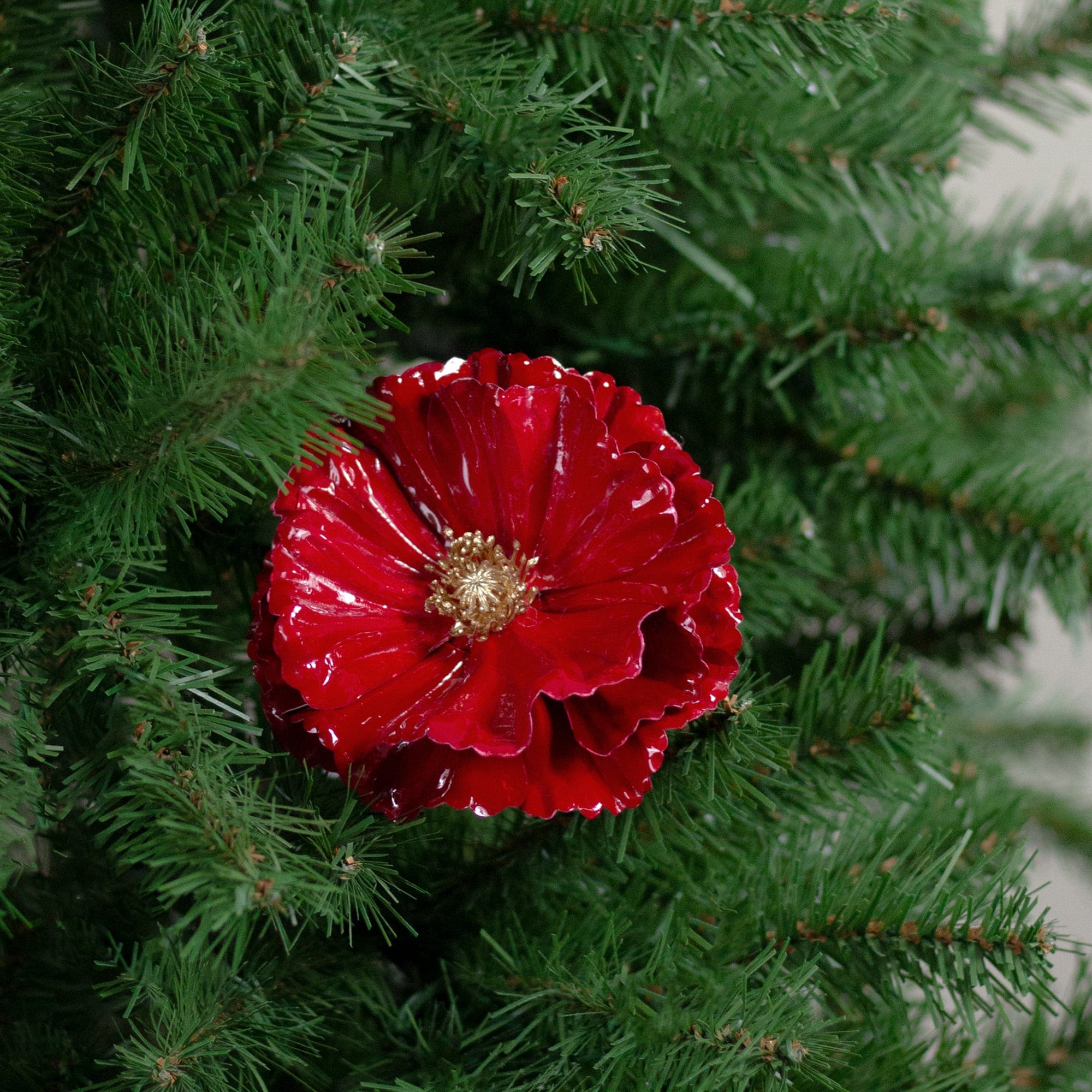 Northlight Shiny Poppy Flower Clip Christmas Ornament - 4.5 inch - Red ...