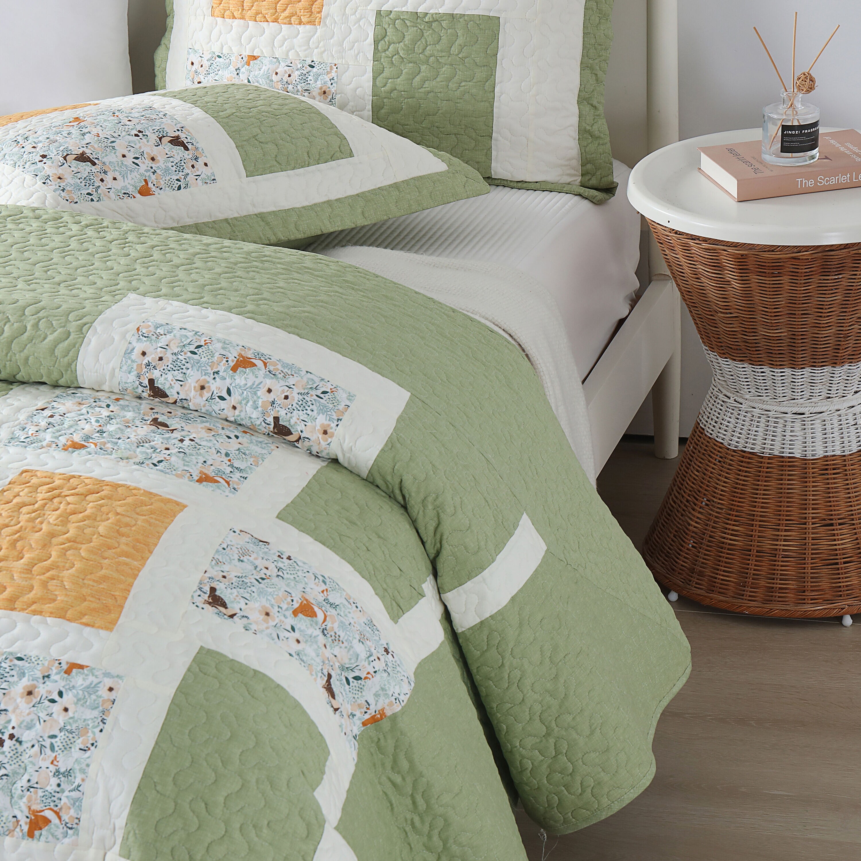 MarCielo PW103 3-Piece Christmas Patchwork Vintage Style Holiday Cotton ...