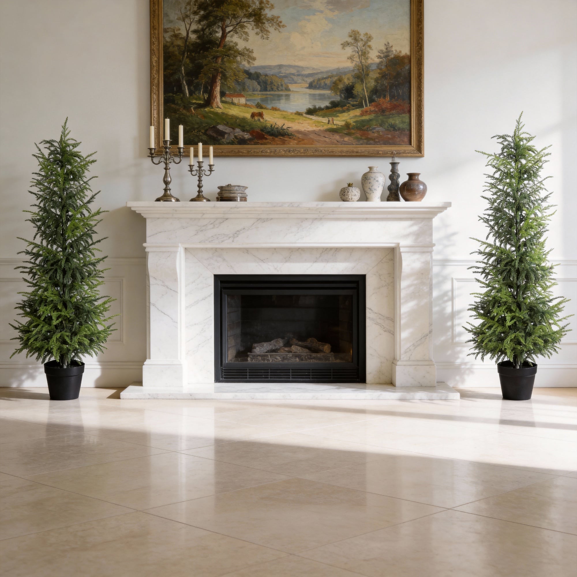 HyperDrop Cart 5FT Green Indoor Real Touch Artificial Pine Tree with ...