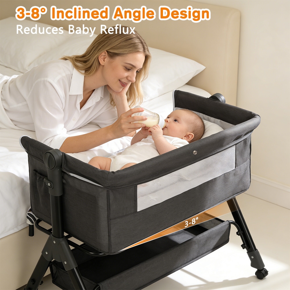 Kmaier 3 in 1 Bedside Sleeper Baby Bassinet Portable Folding Baby ...