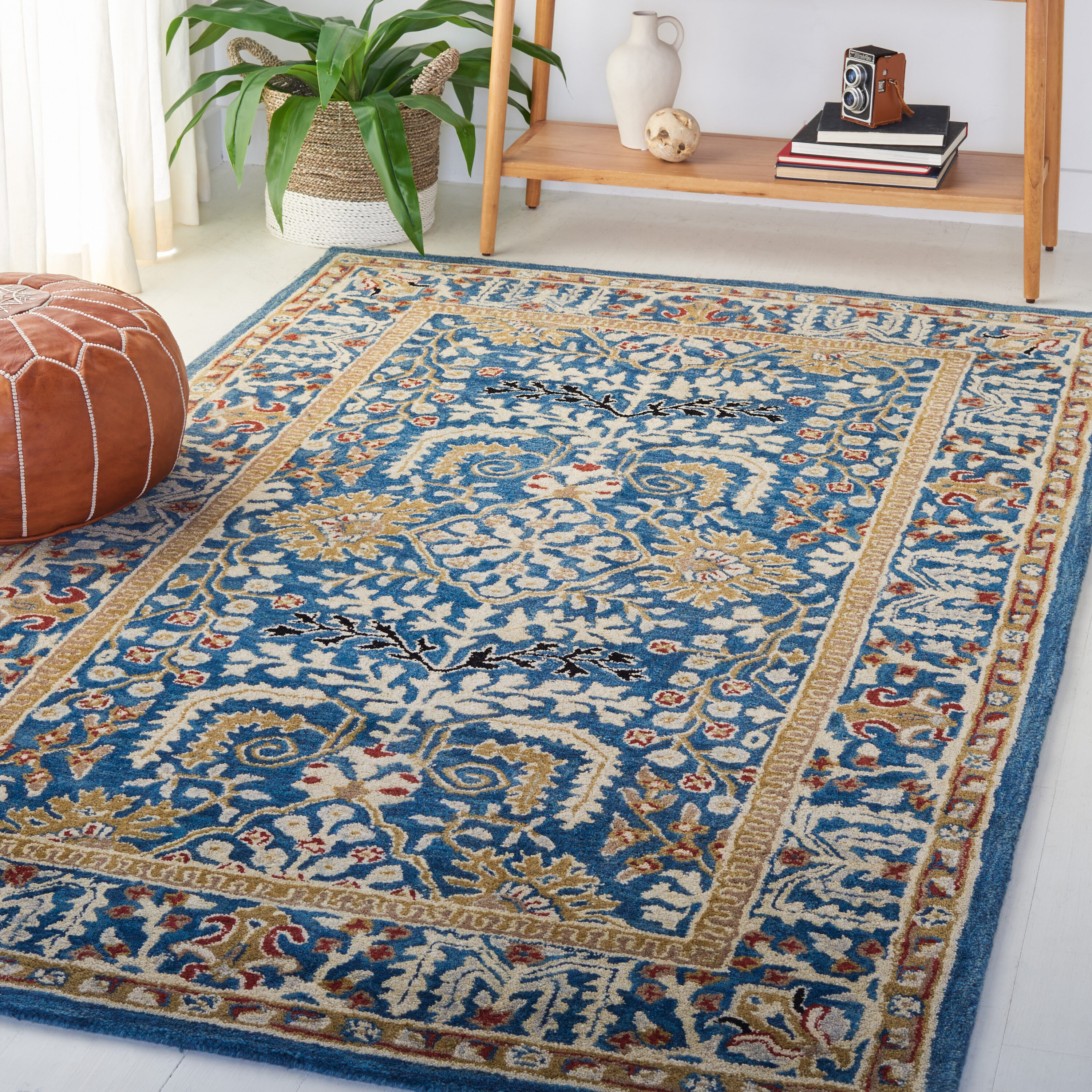Safavieh Antiquity 10 x 14 (ft) Tufted Wool Dark Blue/Multi Rectangular ...