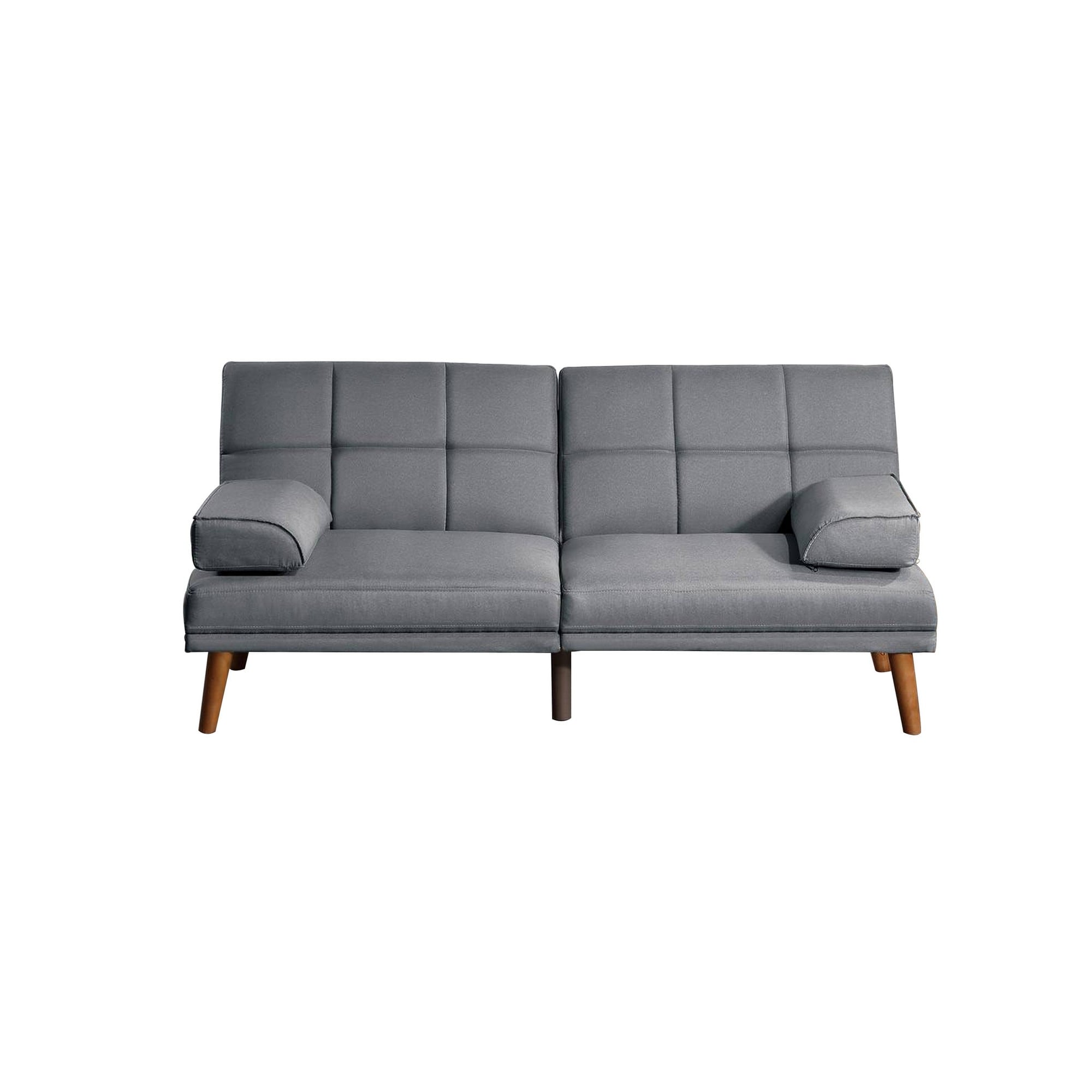 Benzara Gina 71 Inch Adjustable Futon Sofa Bed-Square Tufted-Tapered ...