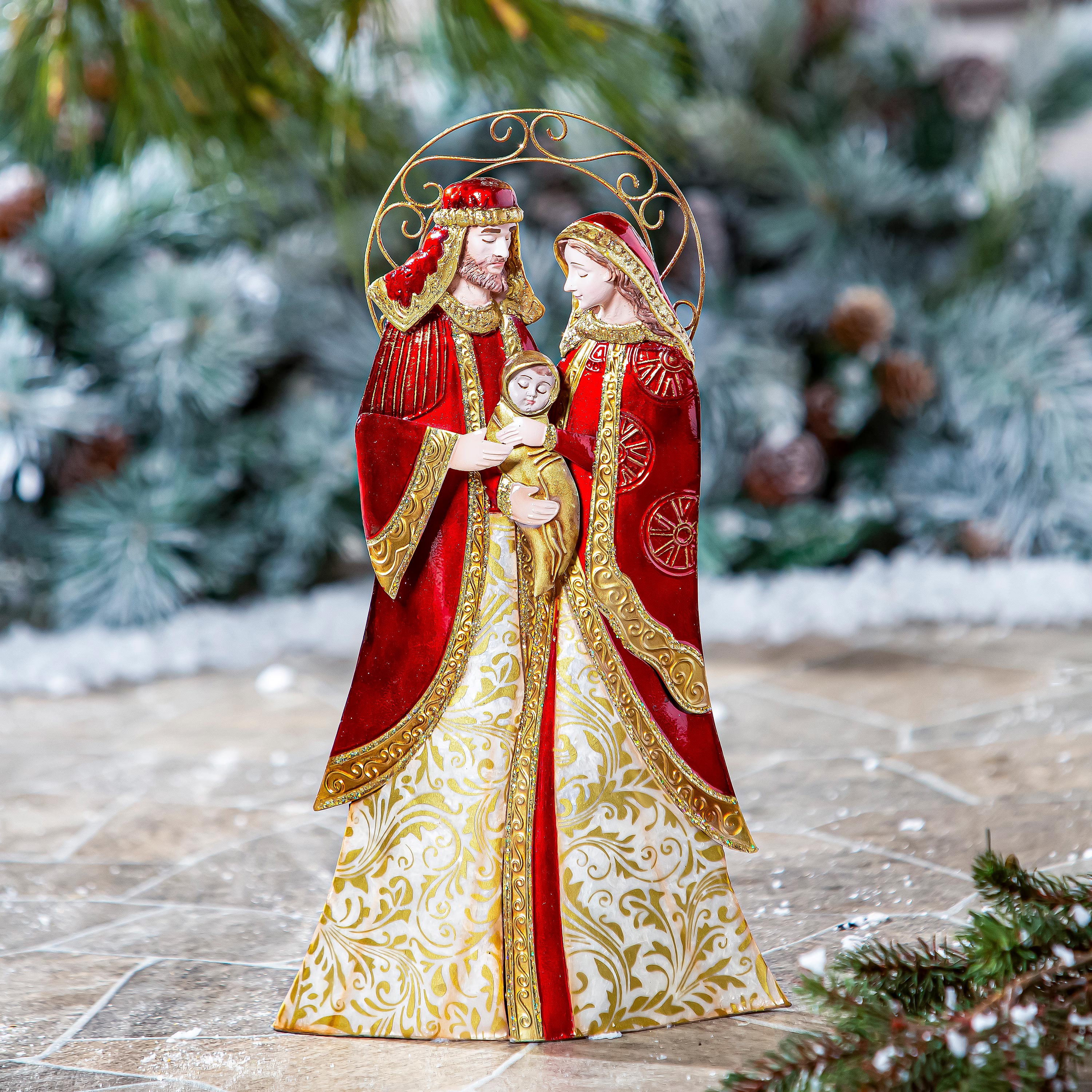Evergreen 16-in H x 9-in W Red Religion Garden Statue in the Garden ...
