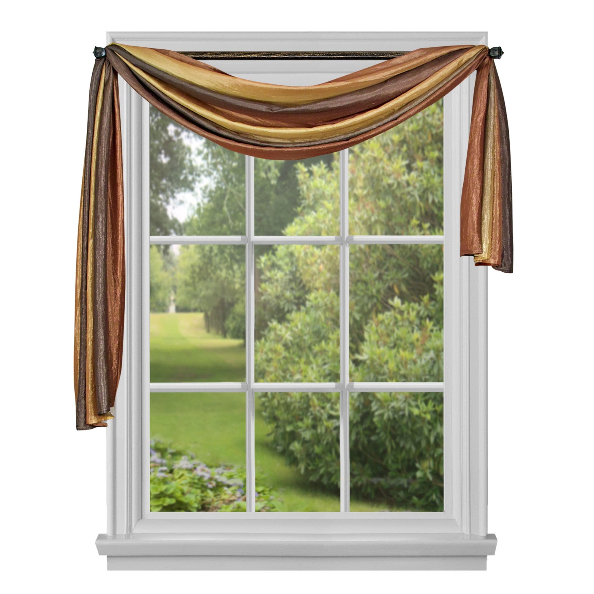 KATE AURORA Ombre Crushed Satin Sheer Single Window Curtains and ...