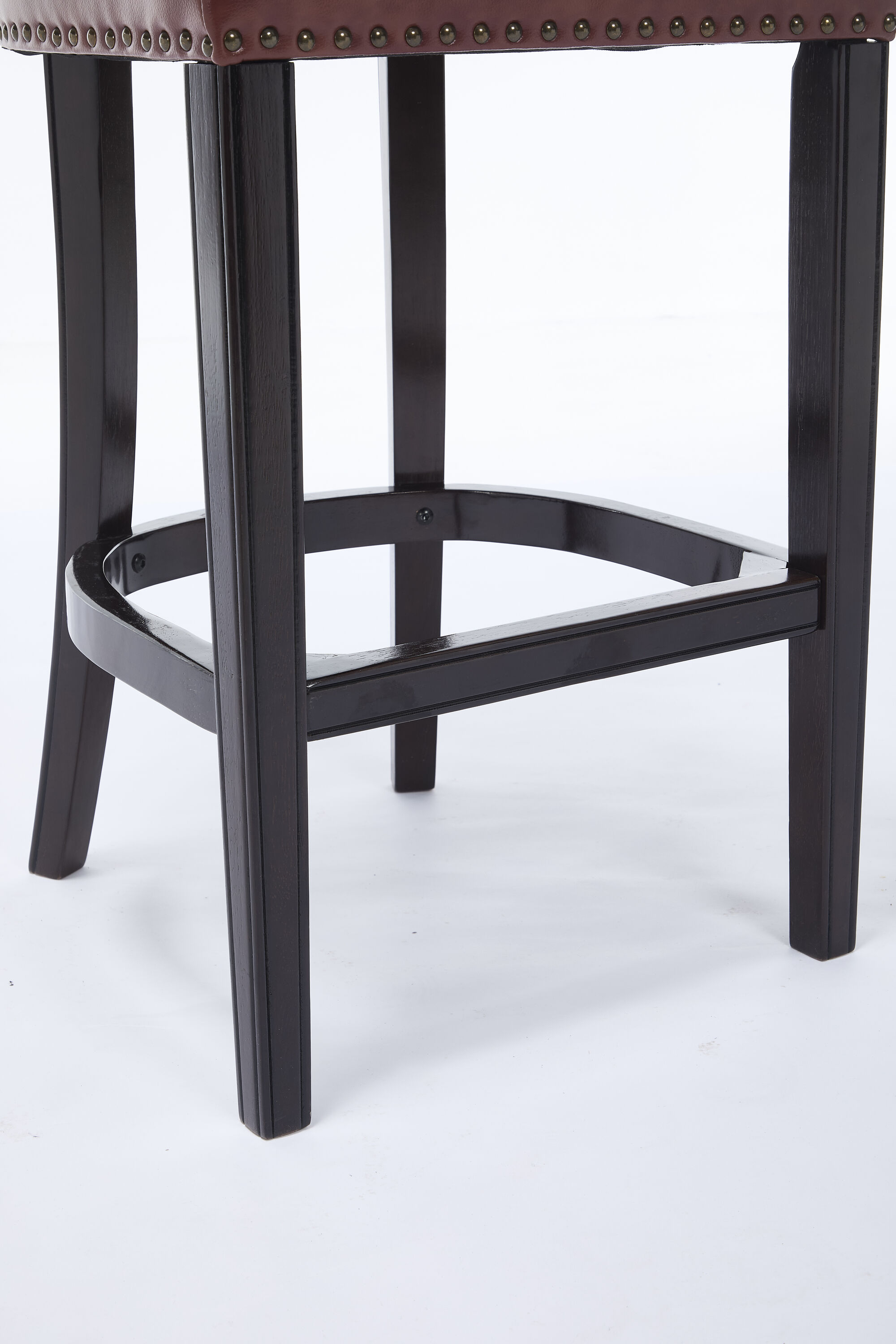 LUXEYARD Cow top Leather Wooden Bar Stools 360 Degree Swivel Bar Chair ...