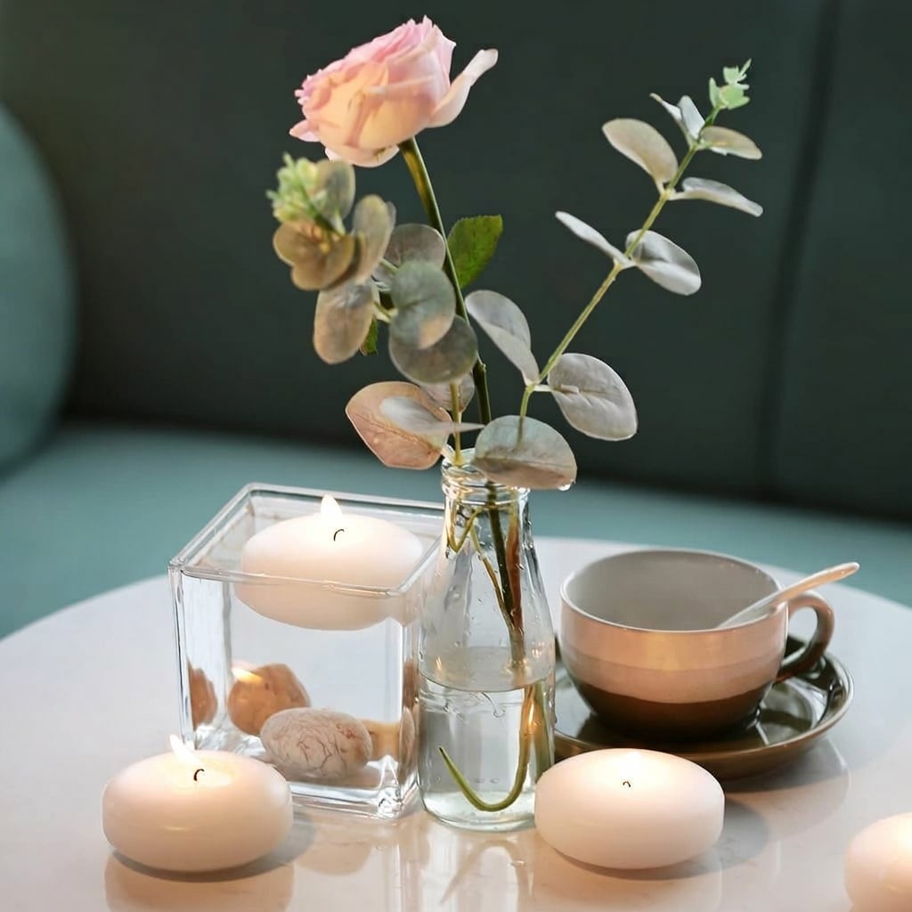 Phewnyzo Set of 36 Floating Candles 3 Inch White Dripless Wax Candles ...