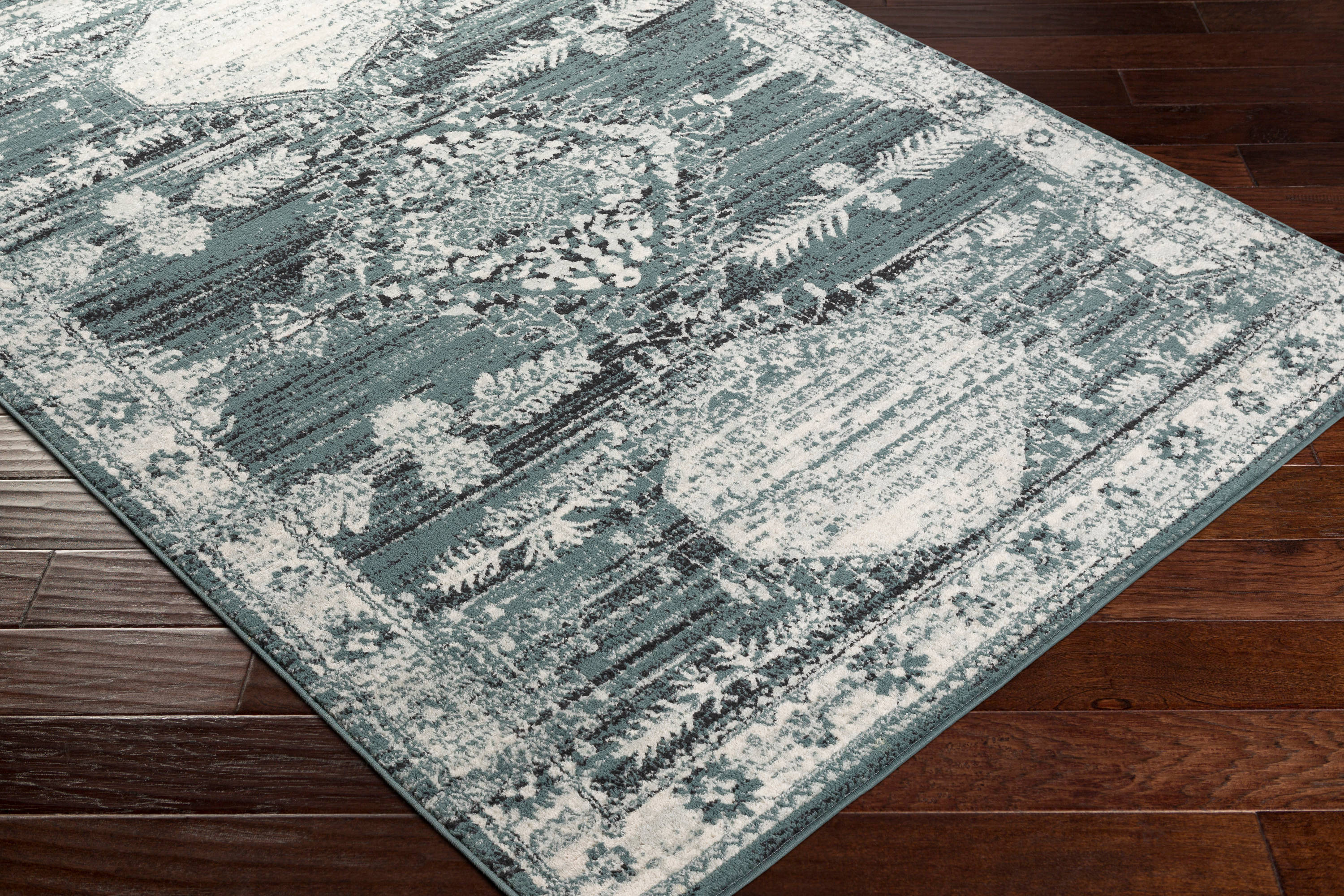 Artistic Weavers Tevazu 7 X 9 (ft) Blue Indoor Floral Oriental Area Rug ...