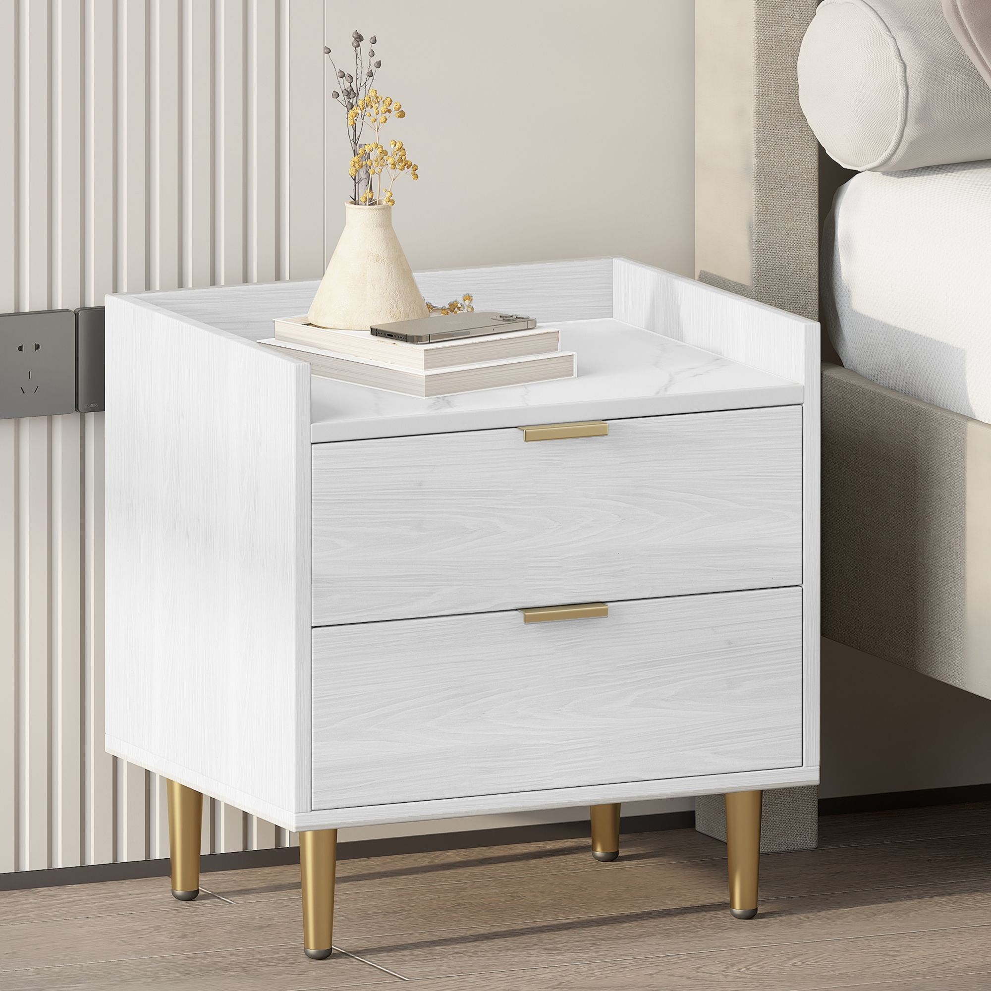 Yiekholo White Pine Nightstand LL 1858AAK at Lowes