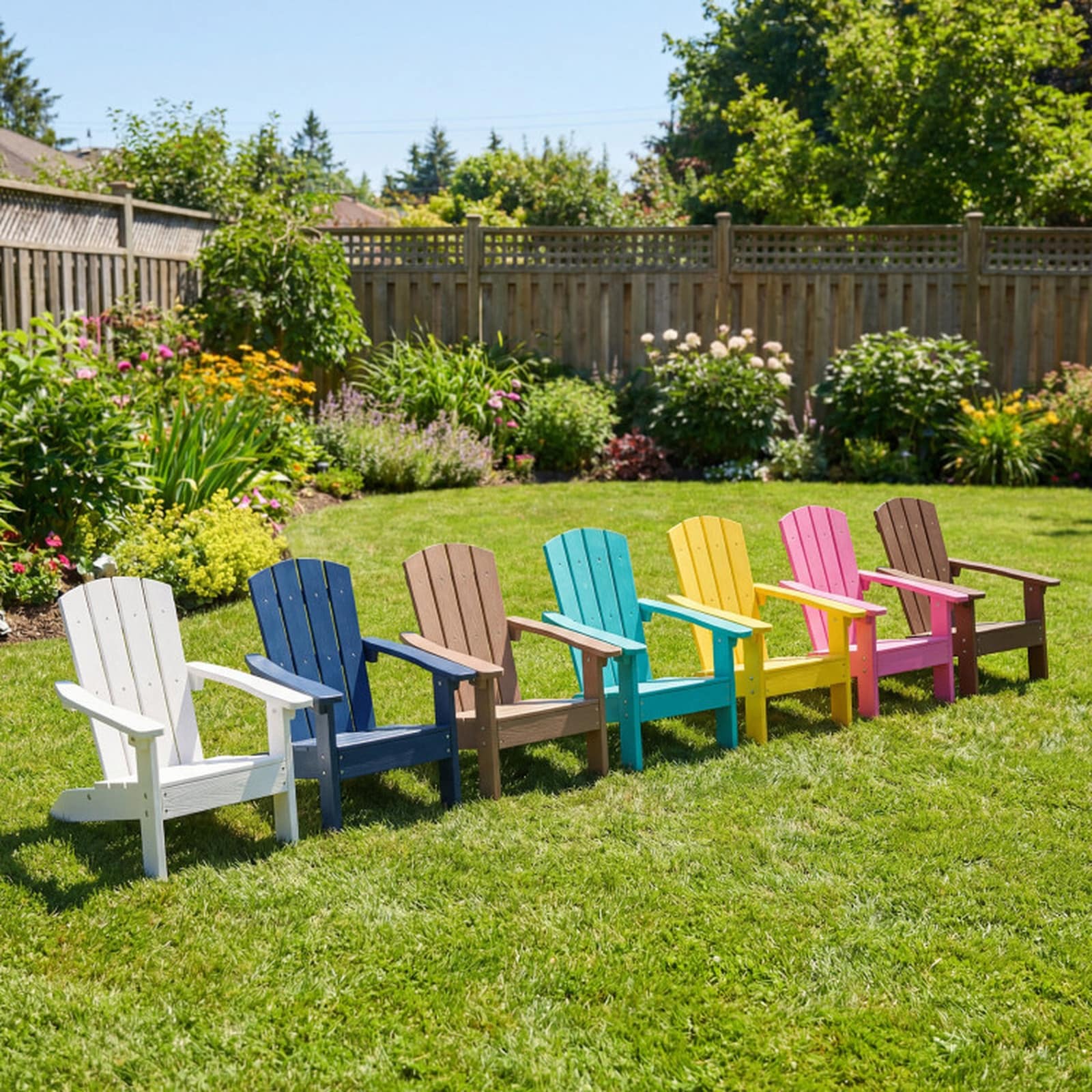 SUGIFT Kids Adirondack Chair Blue All-Weather HIPS for Ages 3-8 with ...