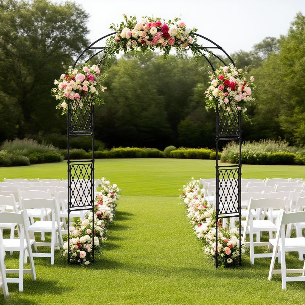 Garvee Metal Garden Arbor 87 Inch x 47 Inch Garden Arch Trellis for ...