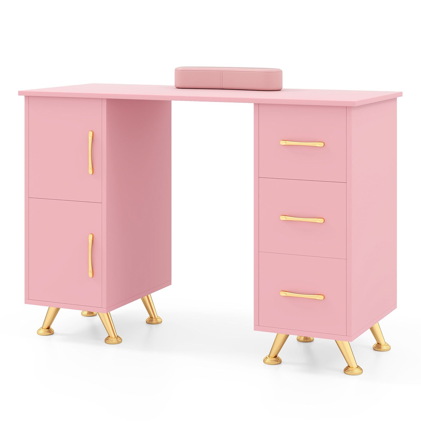 Slickblue Manicure Desk with Storage Drawers and Padded Wrist Rest ...