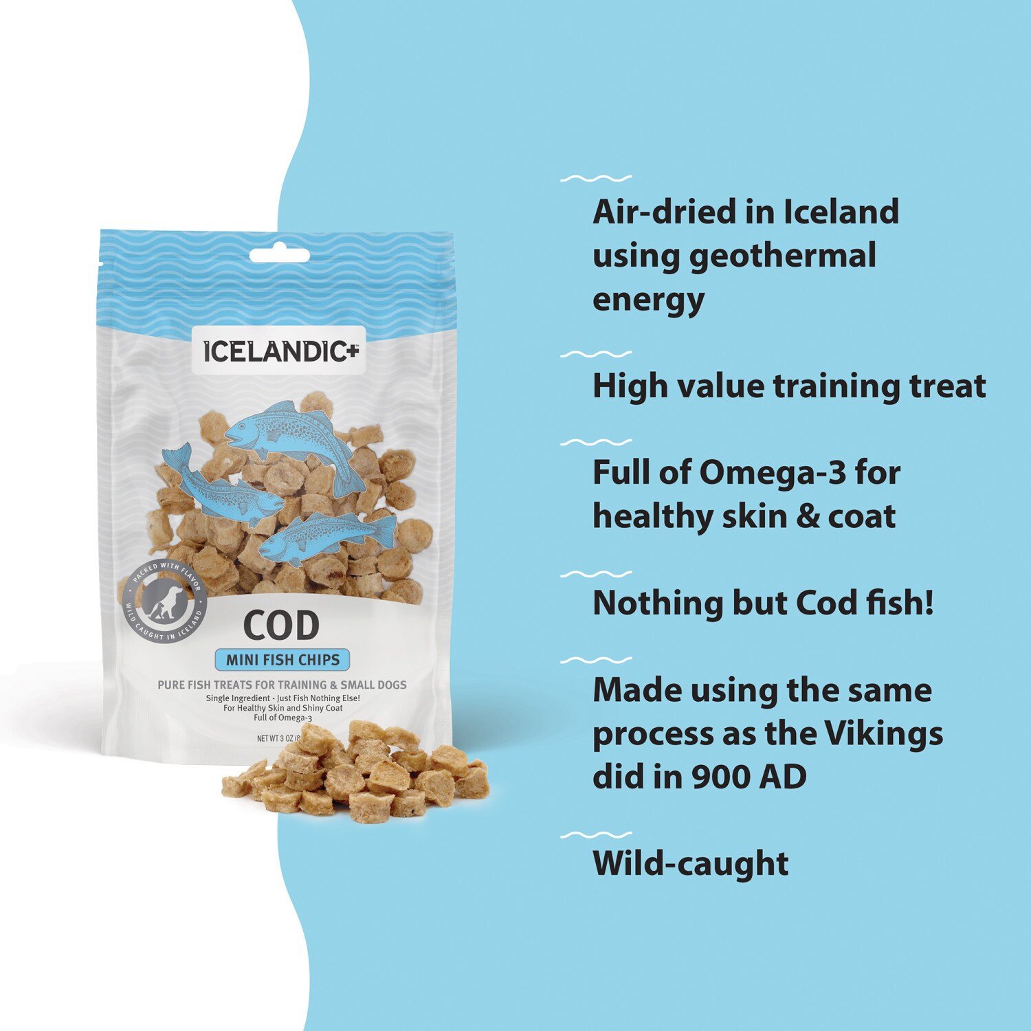 ICELANDIC+ Snacks for Dog Cod Flavor 2.5 Ounce(s) in the Pet Treats ...