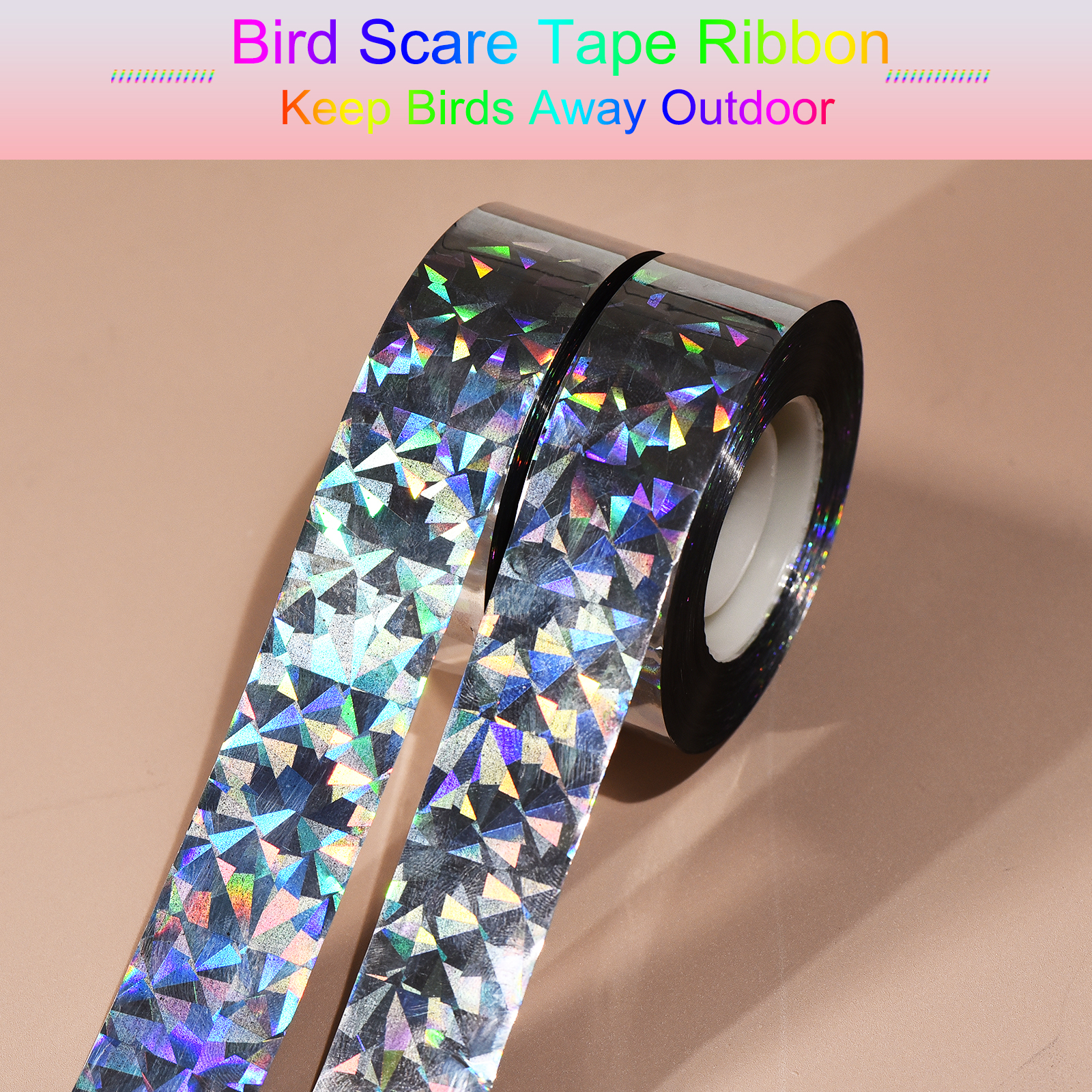 Unique Bargains Bird Scare Tape 262 ft x 2 in PET Reflective Tape ...