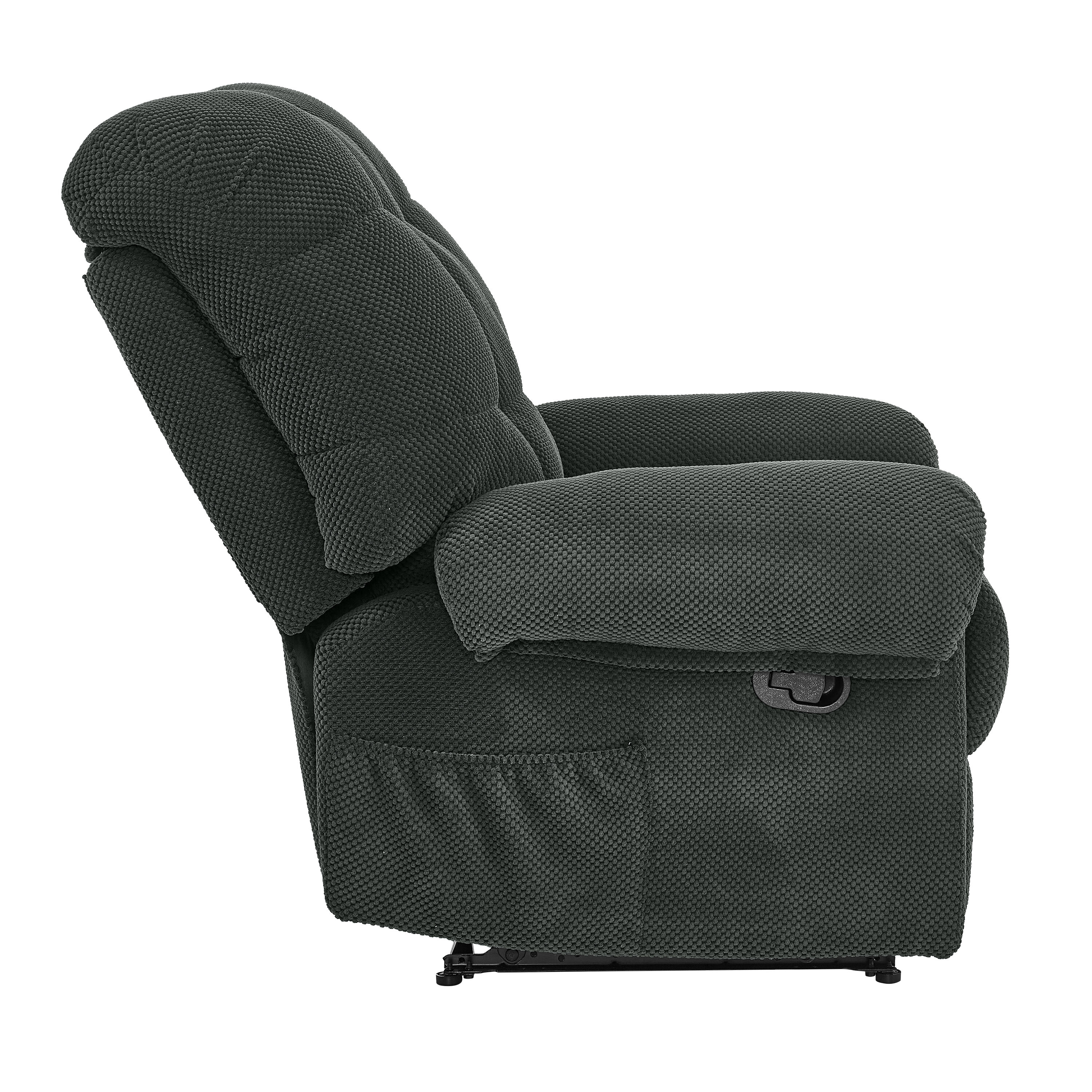 JPJPUU Dark Gray Overstuffed Recliner Chair Padded Footrest Armchair in ...