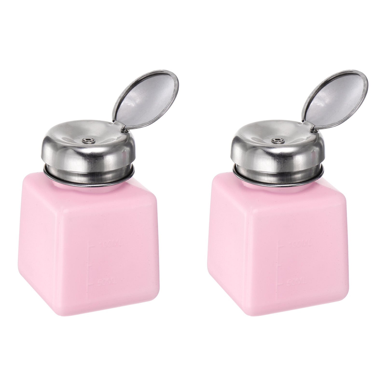 Unique Bargains 2pcs Alcohol Liquid Press Pumping Dispenser 100ML Nail ...