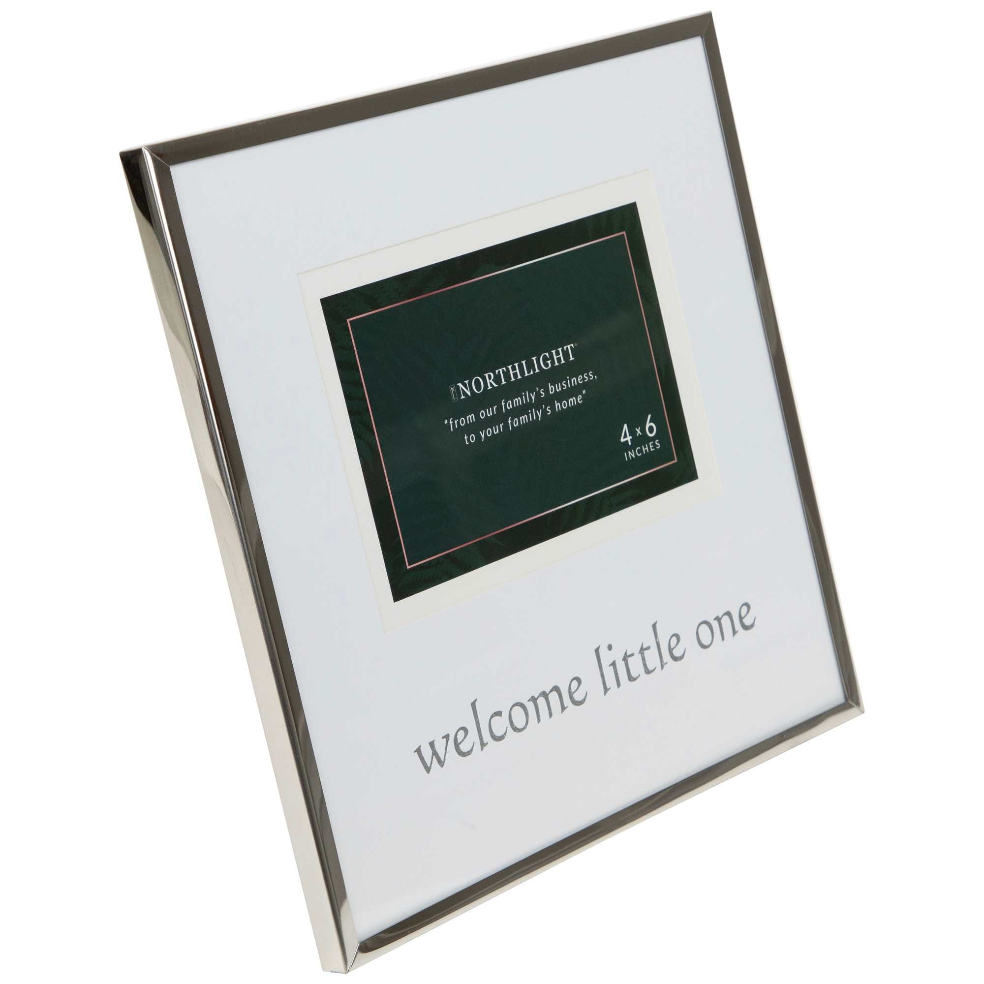 Northlight Metallic Square Welcome Little One Picture Frame - for a 4 ...
