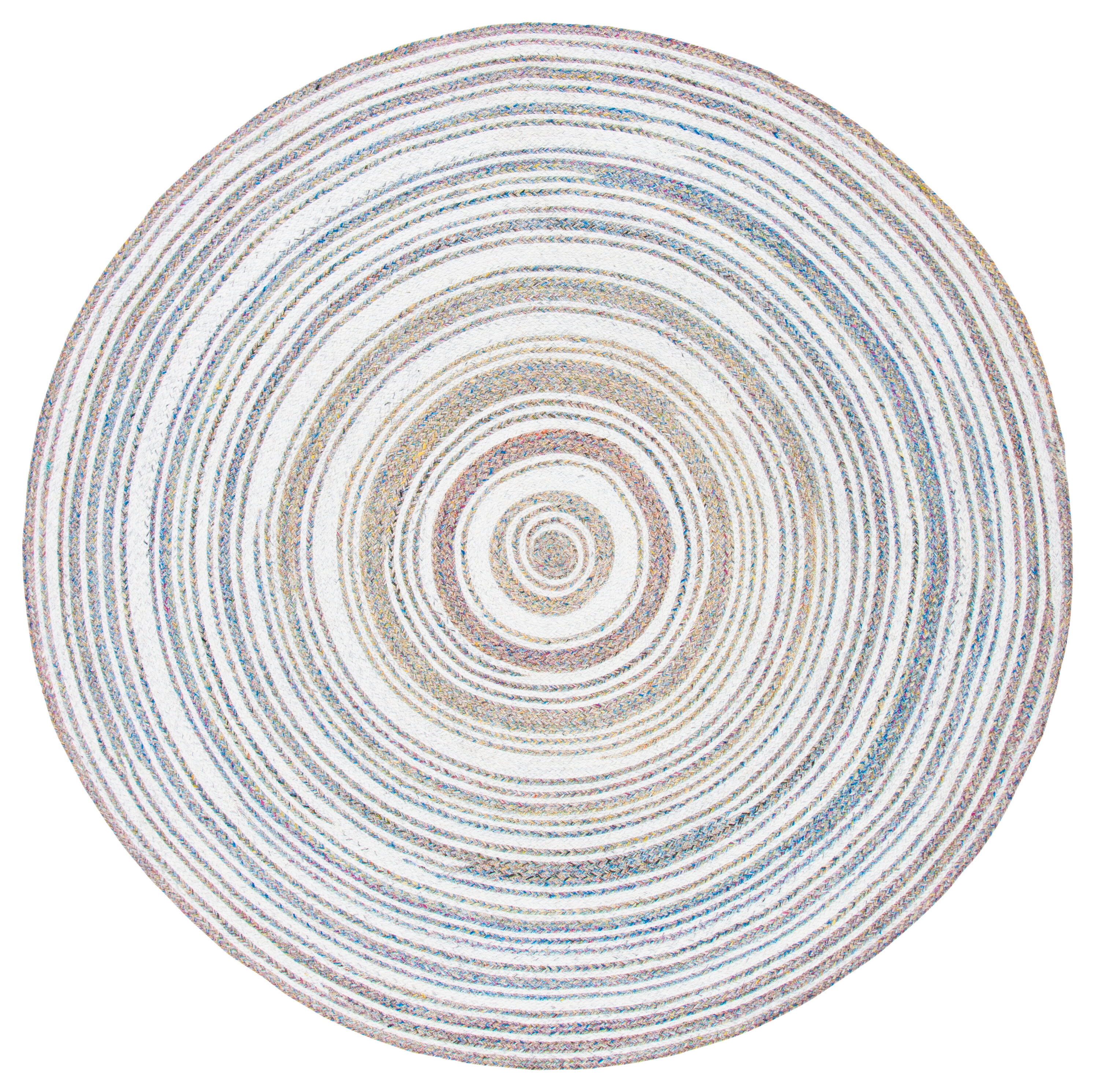 Safavieh Cape Cod 235 Ivory/Pink Bohemian 6ft x 6ft Round Rug in the ...