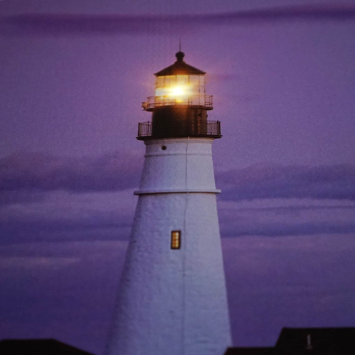 Northlight LED Lighted Coastal Lighthouse Home with Sunset Canvas Wall ...