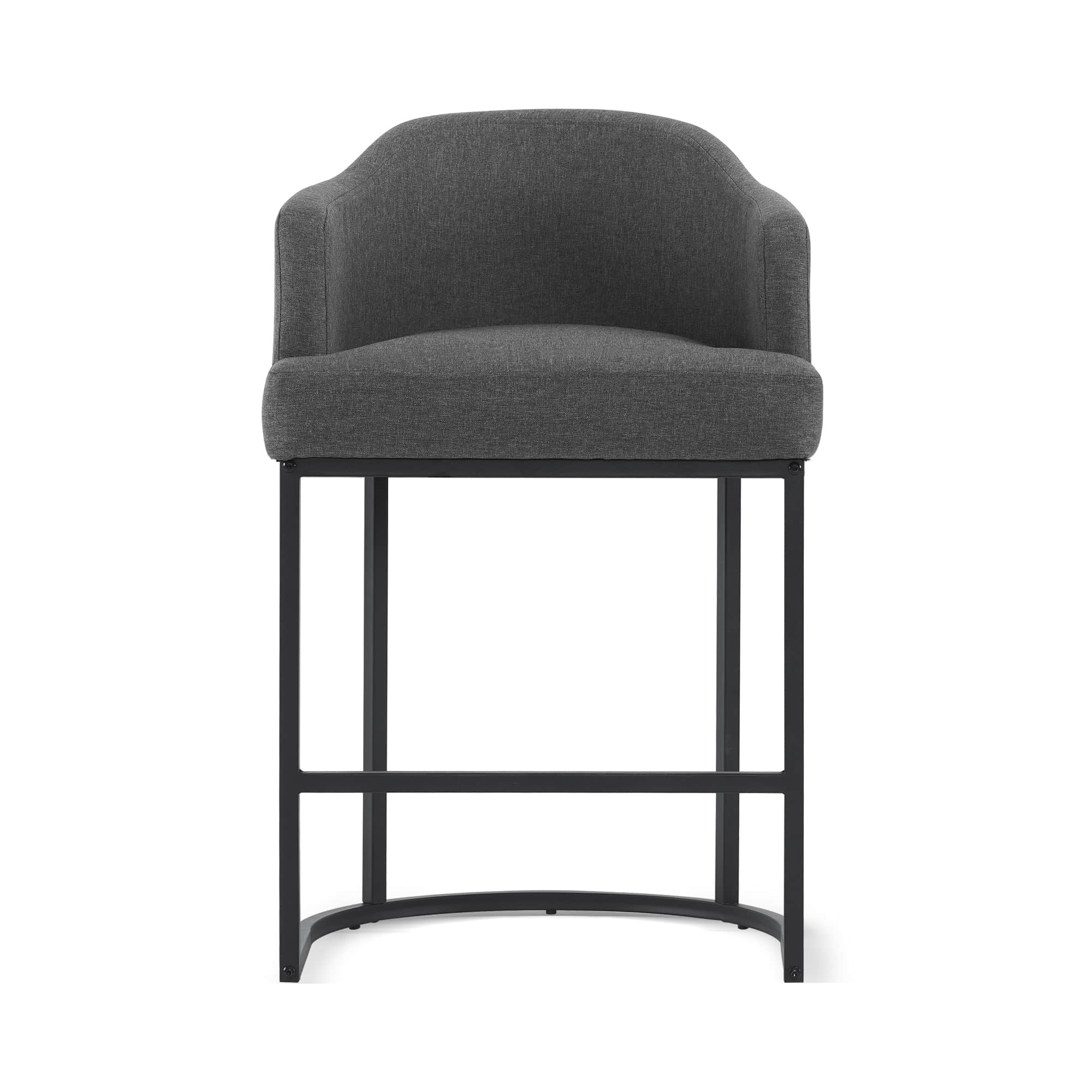 Hosworth 26.in Dark Grey Set of 4 Modern Counter Stool Fabric ...