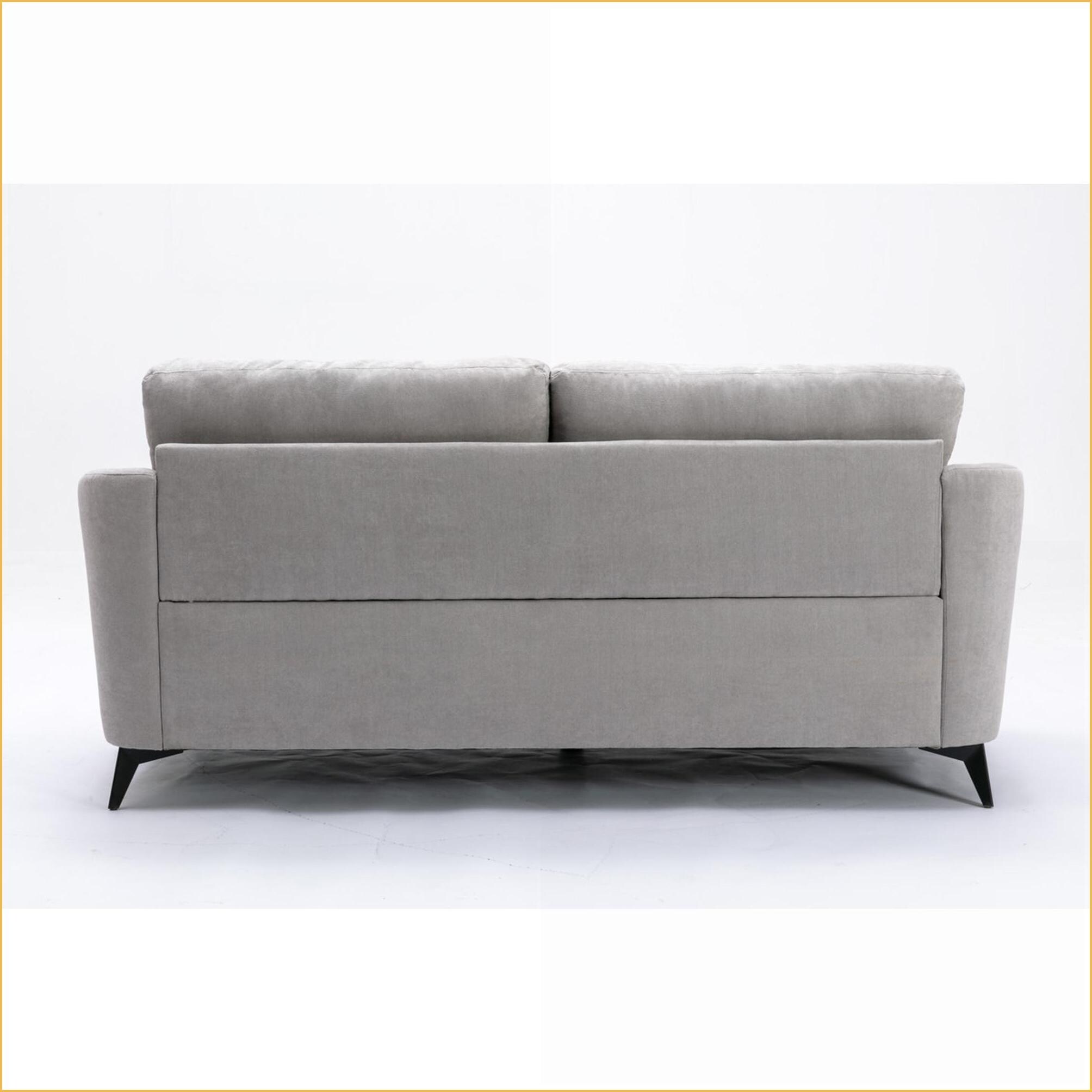 Watnature Sofas Callie 79 Light Gray Woven Fabric Sofa with Tufted ...