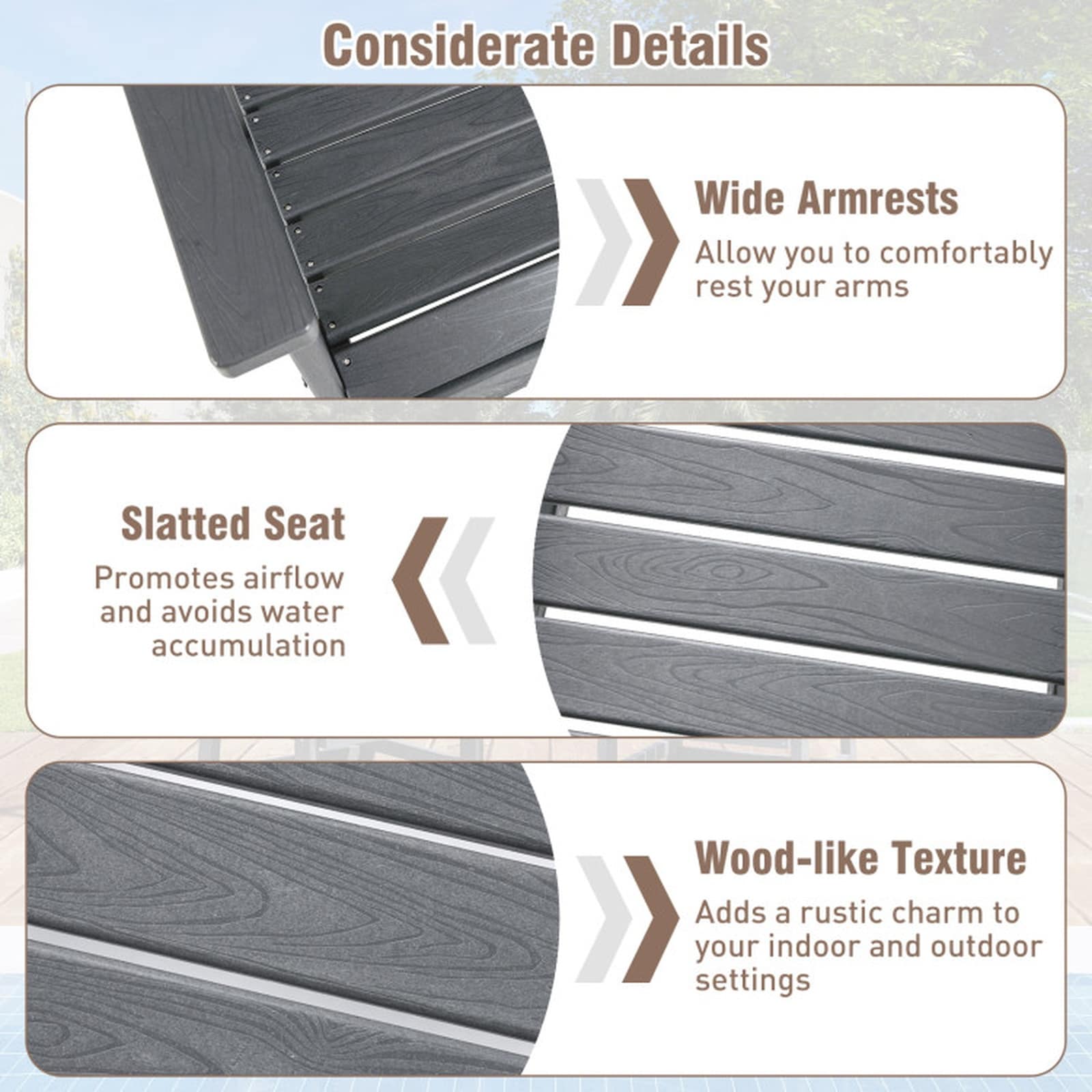 SUGIFT 7-Pack Patio Dining Set Outdoor HDPE Weather Resistant Table and ...