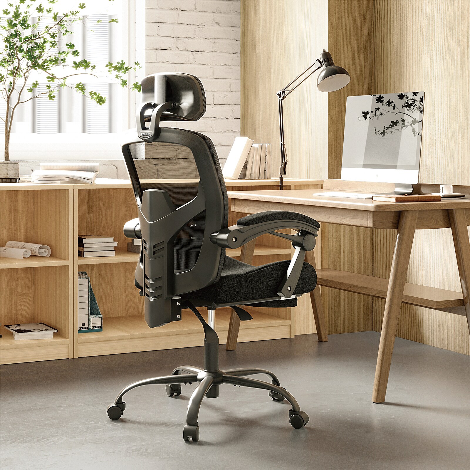 LUCKY ONE Black Mesh High Back Ergonomic Office Chair - Lumbar Support ...