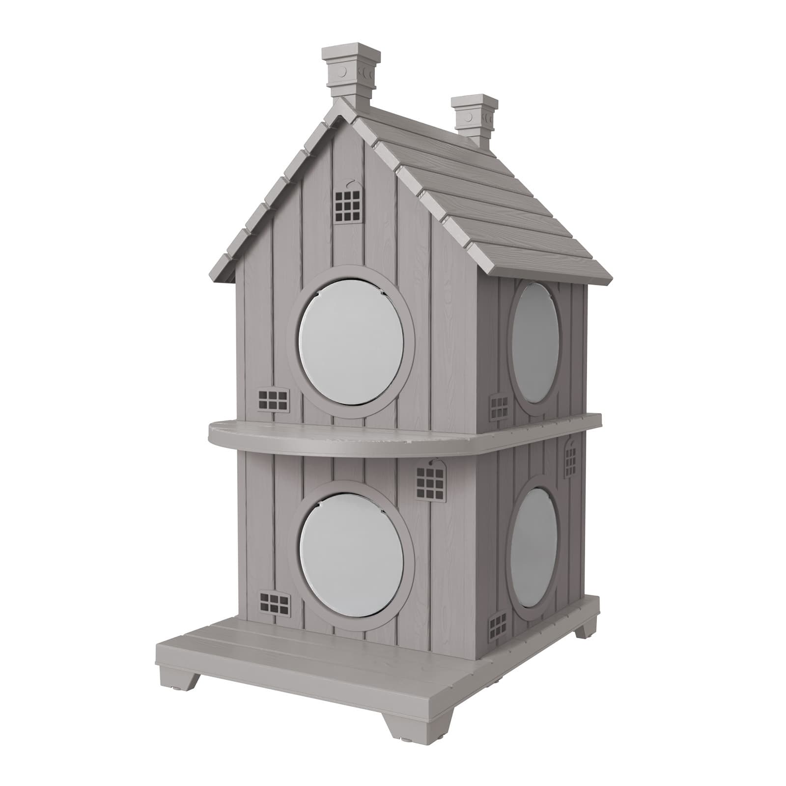 MooxvMoo Two Layer Cat House with Separate Beds Waterproof Plastic ...