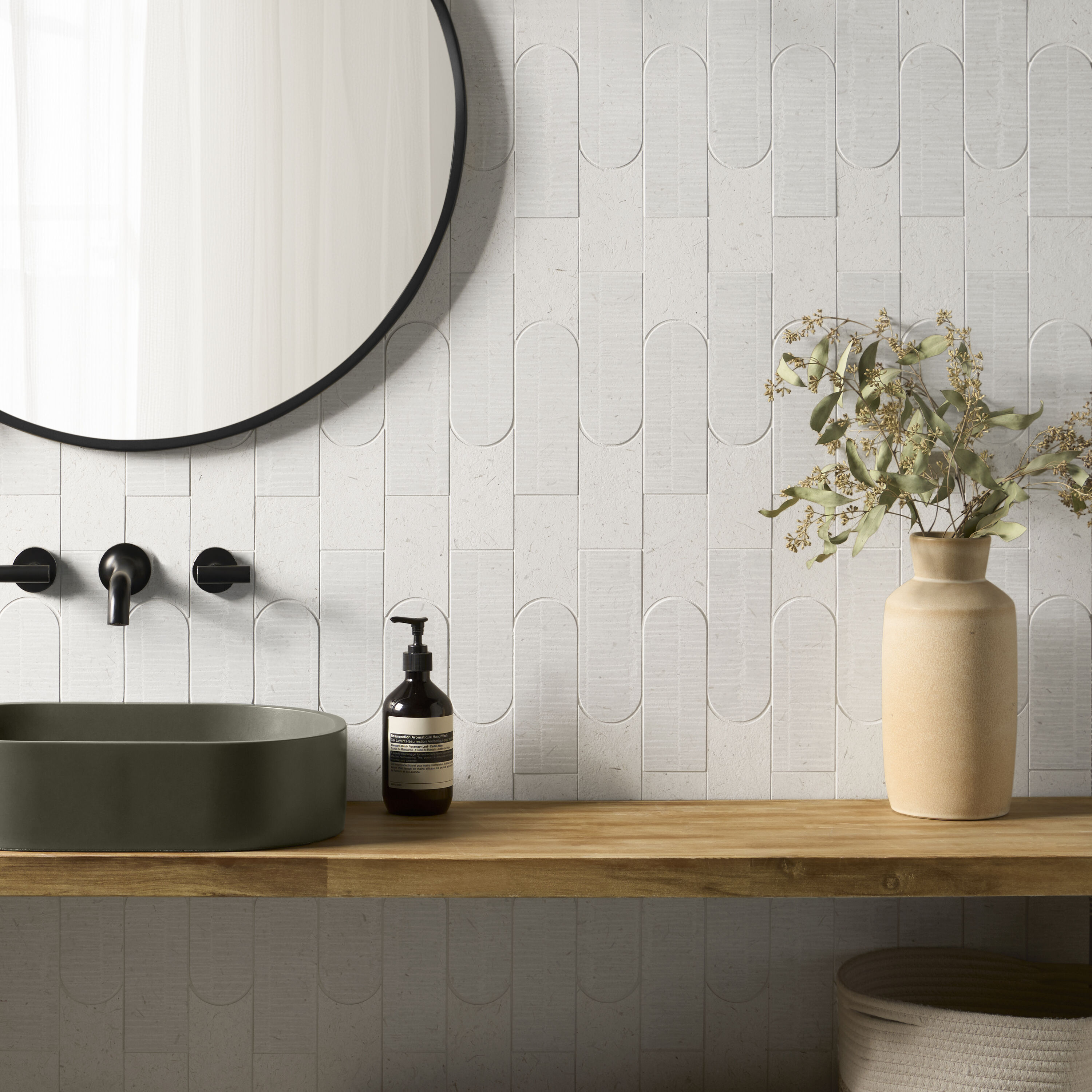 Artmore Tile Aurora White 11-in x 14-in Matte Porcelain Scale Mosaic ...