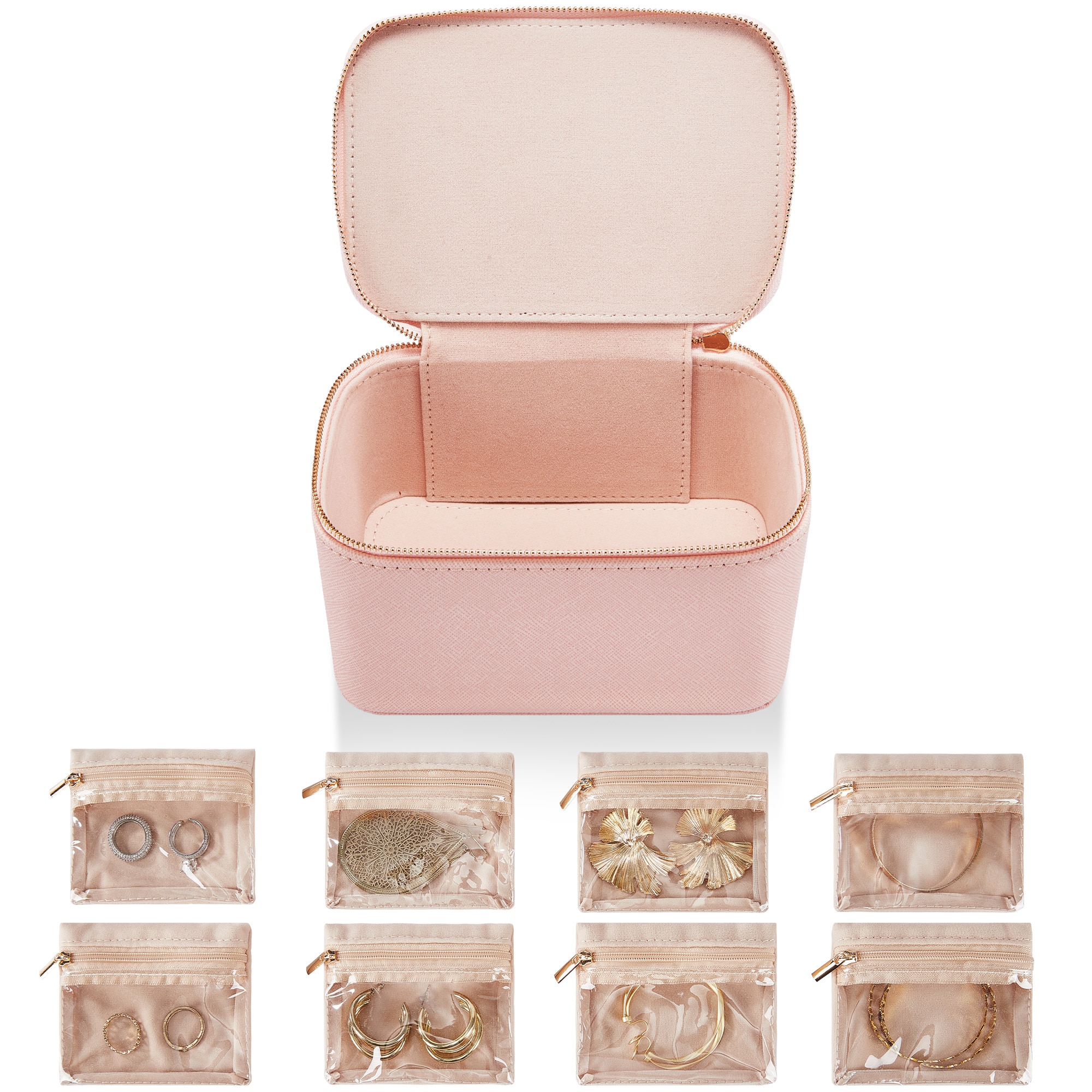 Garvee PU Leather Jewelry Travel Case 6.5x4.5x3.5in Portable Jewelry ...