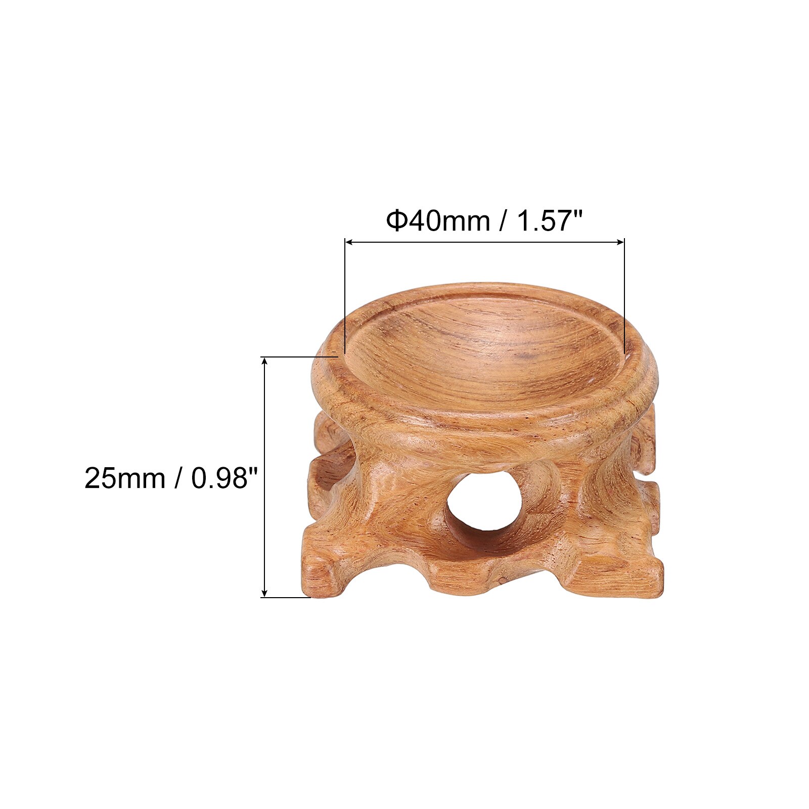 Unique Bargains Wooden Ball Stand Holders Displays Base 40mm Diameter ...