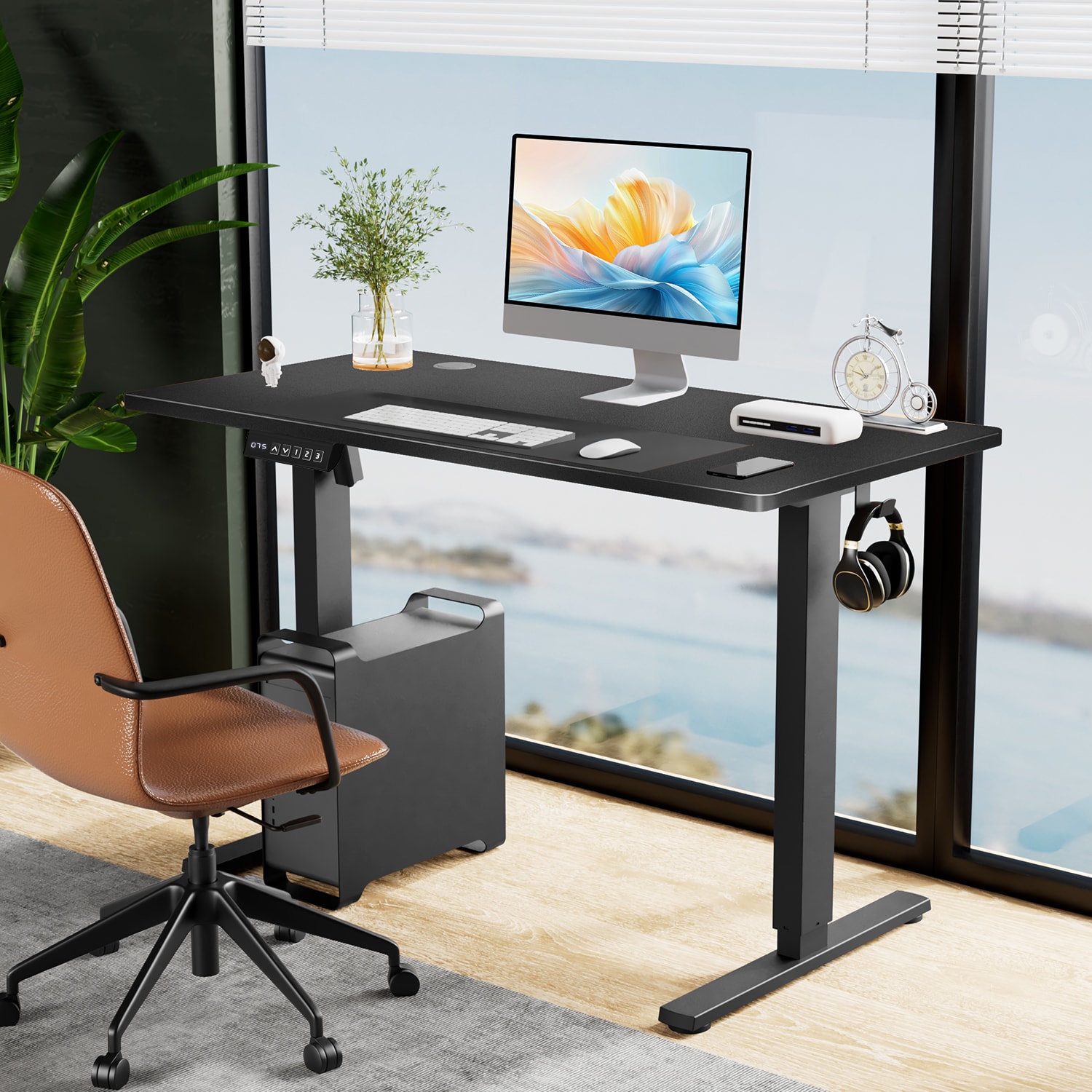OOU 63 x 24 Electric Adjustable Height Standing Desk Sit Stand Desk ...