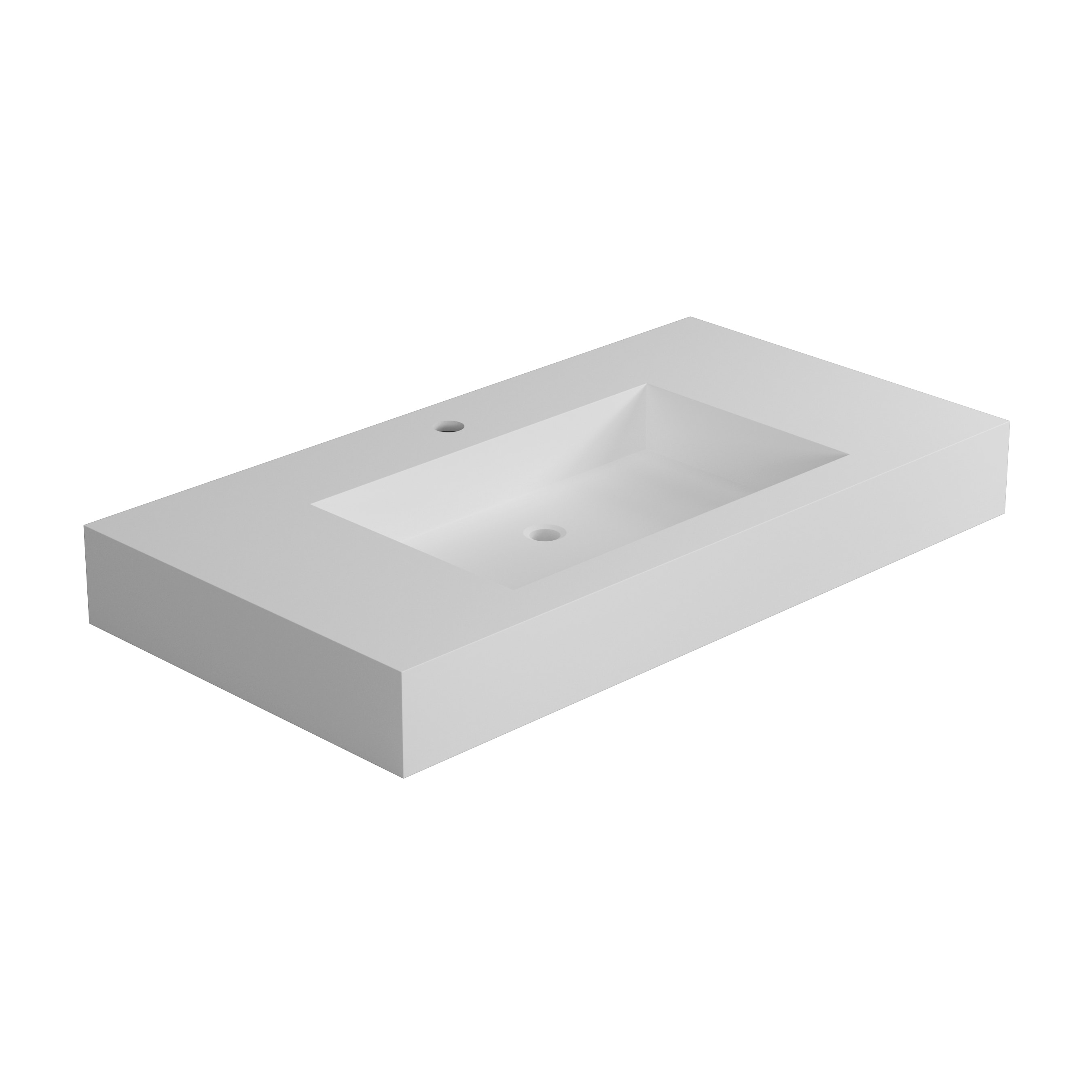Dexmalle 35IN Stone Resin Solid Surface Bathroom Vanity Basin Sink in ...