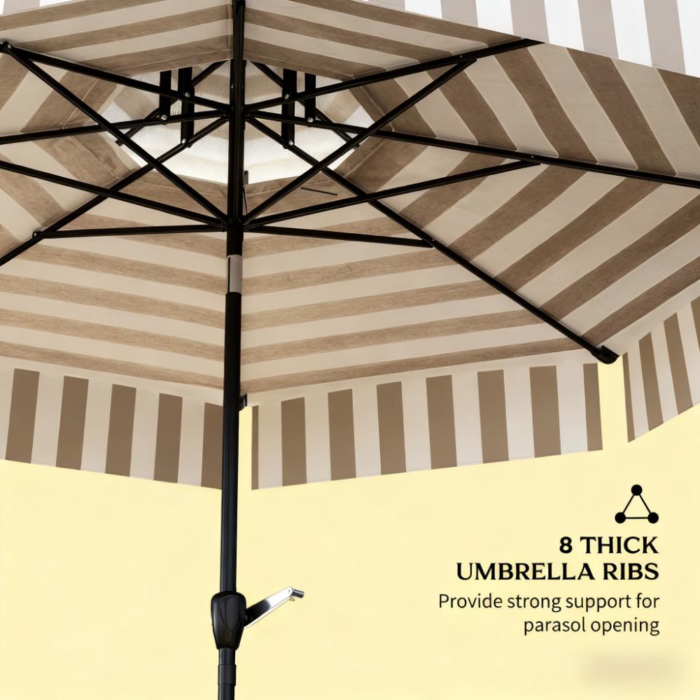 GDFStudio Outdoor 8.8 FT Patio 2-Tier Vented Tiltable Porch Umbrella ...