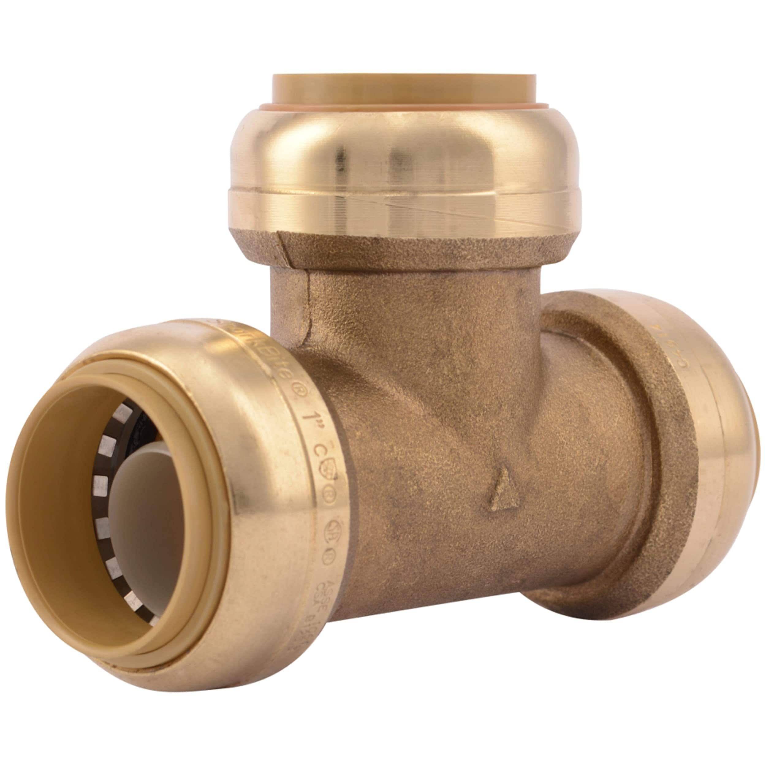 SharkBite 1 in Brass PushtoConnect Tee for PEX Copper CPVC PERT HDPE ...