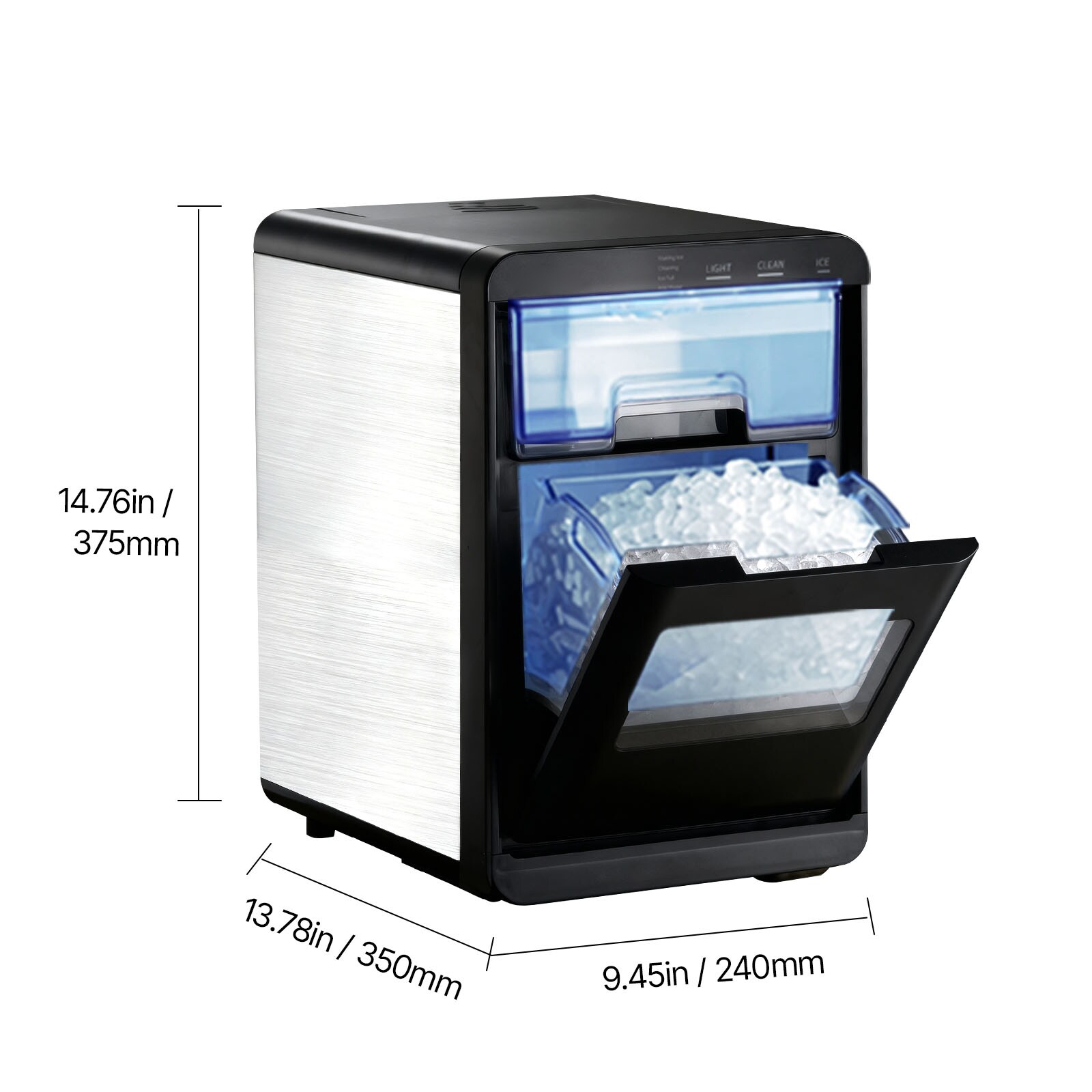SUGIFT Countertop Nugget Ice Maker 44-lb Per Day Self-Cleaning Portable ...