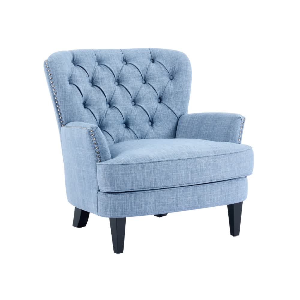 Coolbibila Vintage Light Blue Fabric Upholstered Accent Lounge Chair ...