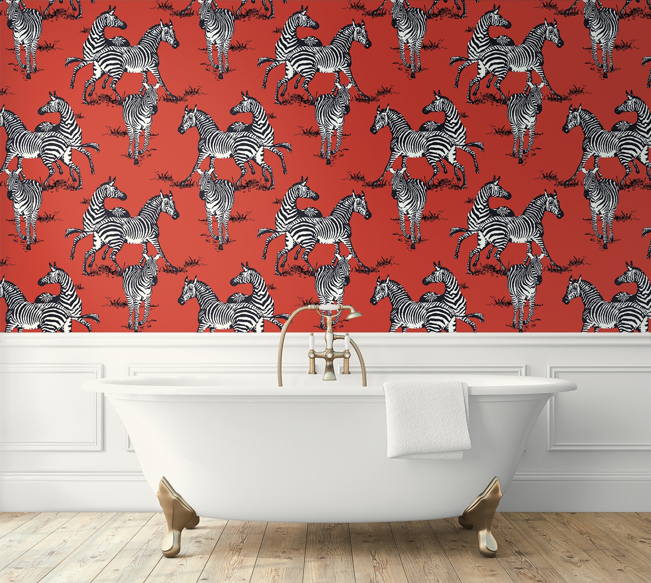 NextWall 40.5-sq ft Red Vinyl Animals Self-adhesive Peel and Stick ...