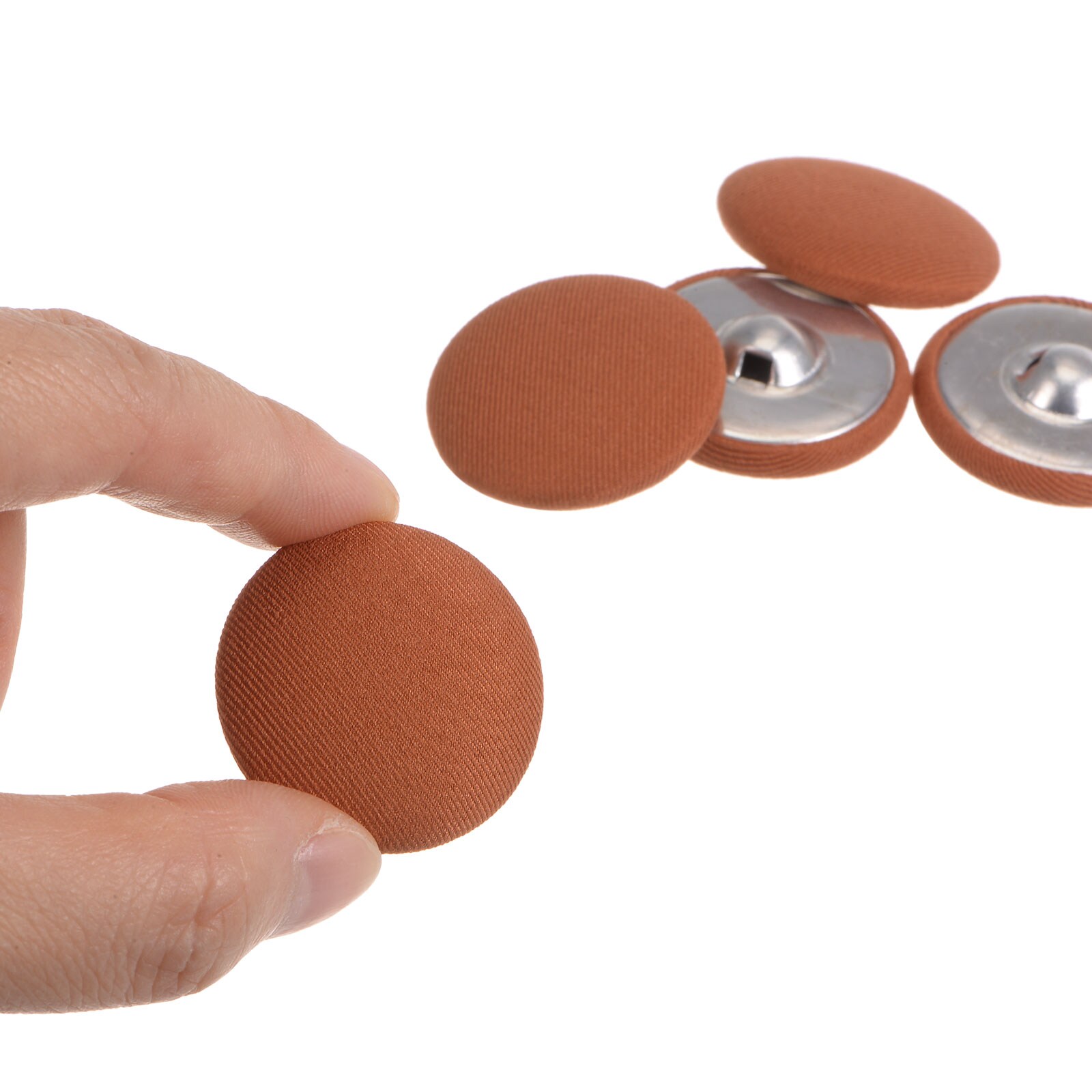 Harfington 10pcs 48L Fabric Cloth Covered Button 30mm Metal Shank Round ...