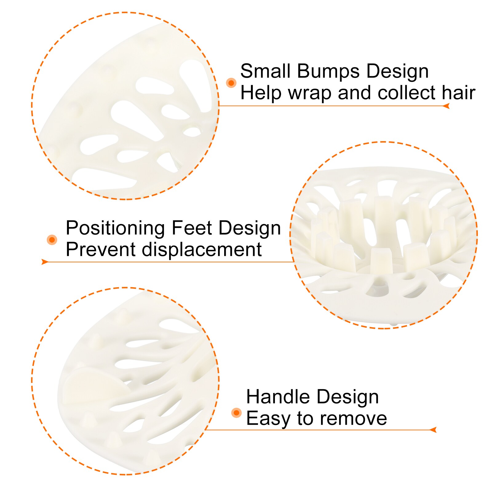 Unique Bargains Hair Catcher 3.94inch Silicone Hair Stopper Shower ...