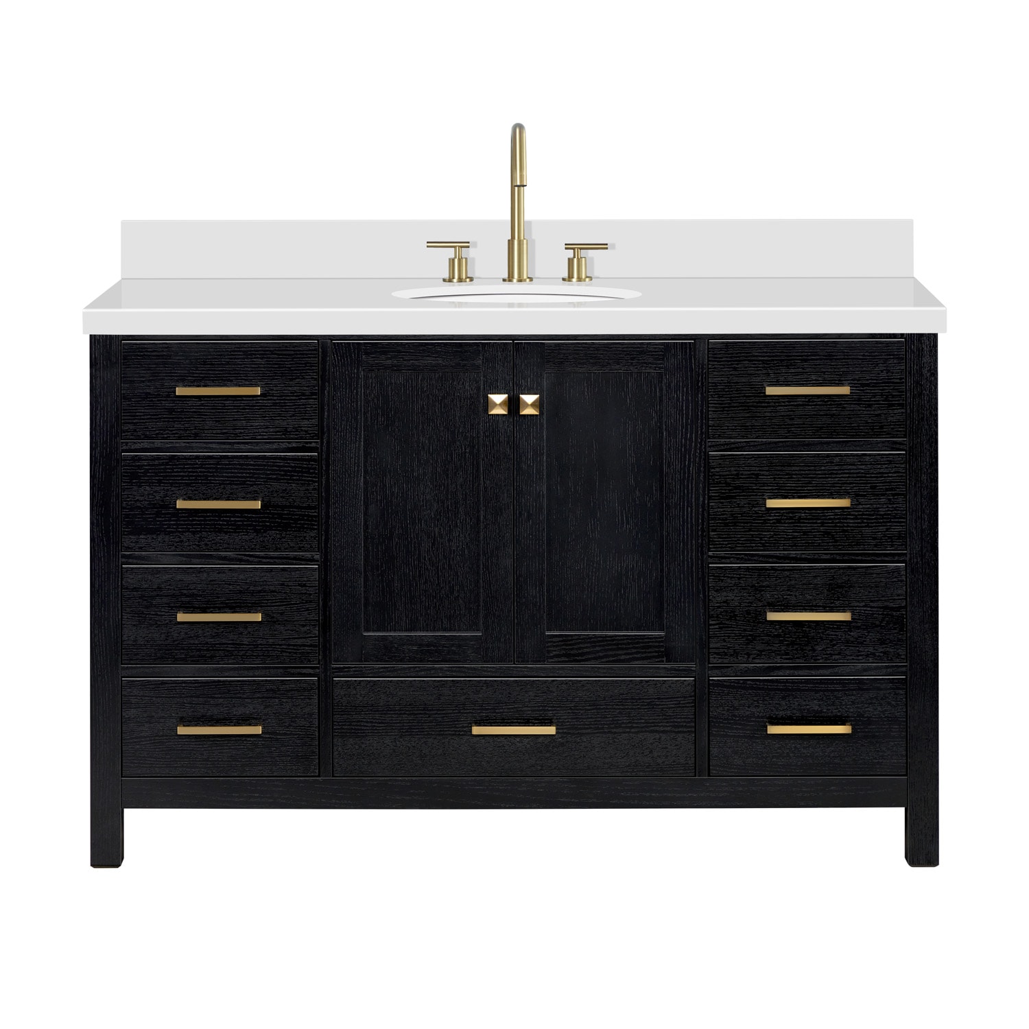 ARIEL Cambridge 54-in Black Oak Undermount Single Sink Bathroom Vanity ...