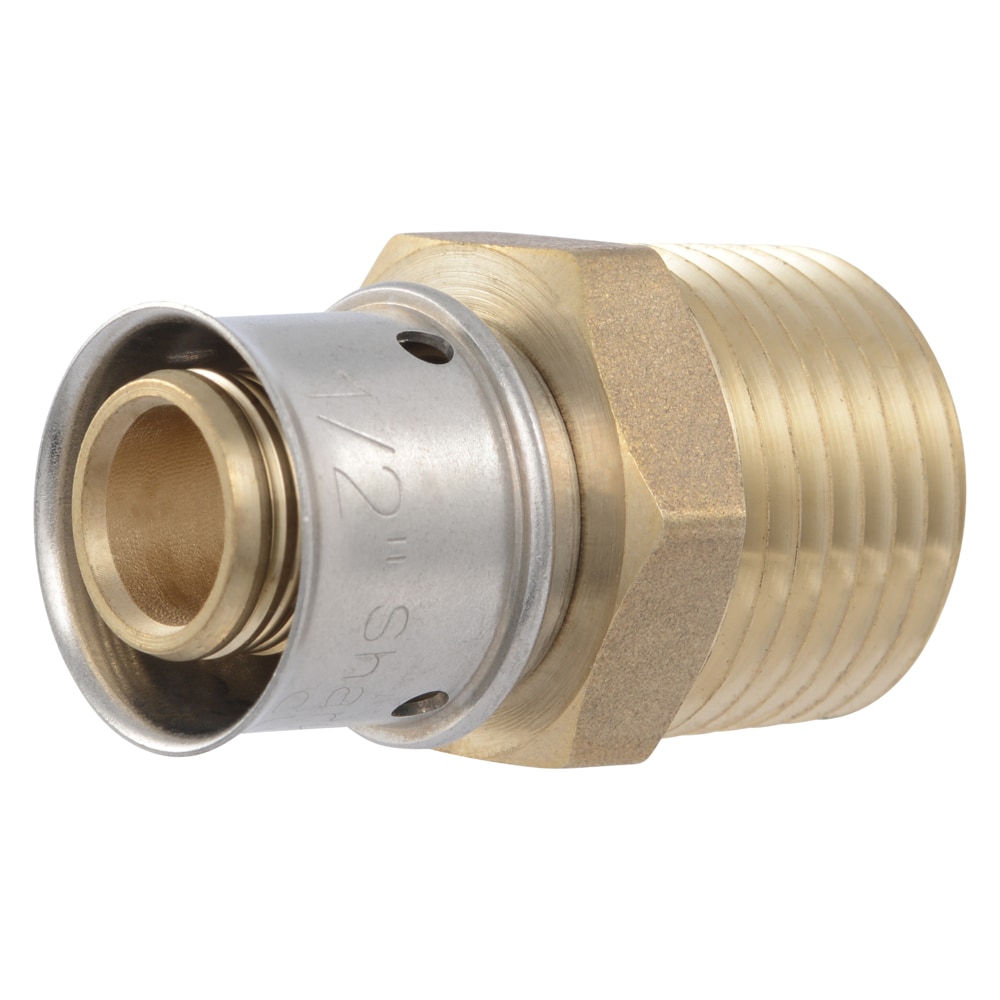 SharkBite 1/2-in PEX Press x 3/4-in MNPT Brass Male Adapter in the PEX ...