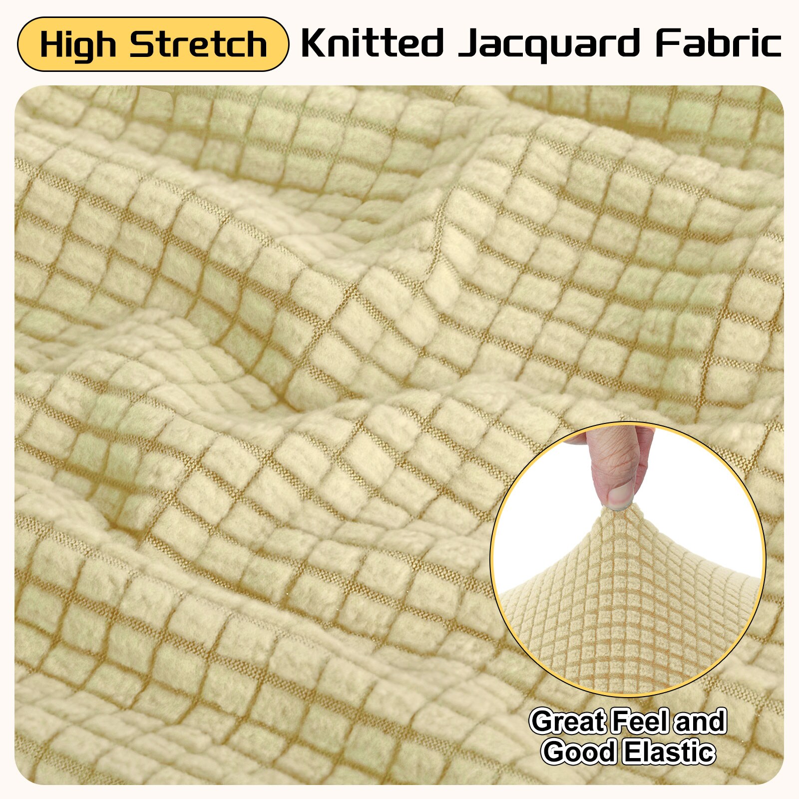 Unique Bargains Ottomen Cover Square Jacquard Ottomen Slipcover with ...