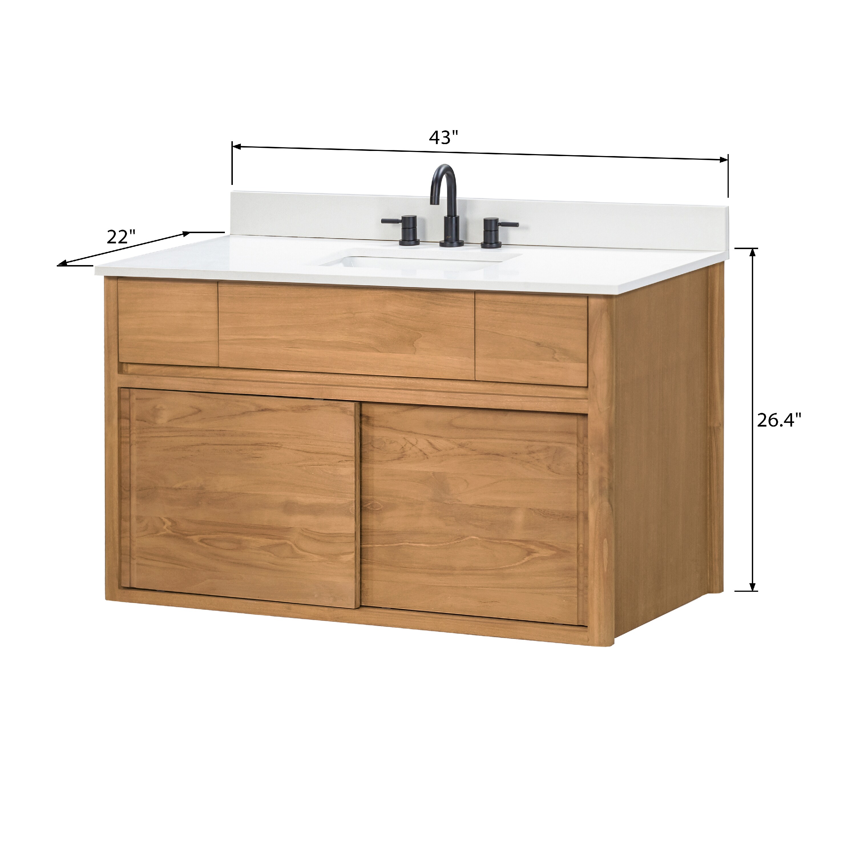Avanity Colbie 42-in Natural Teak Undermount Single Sink Bathroom ...