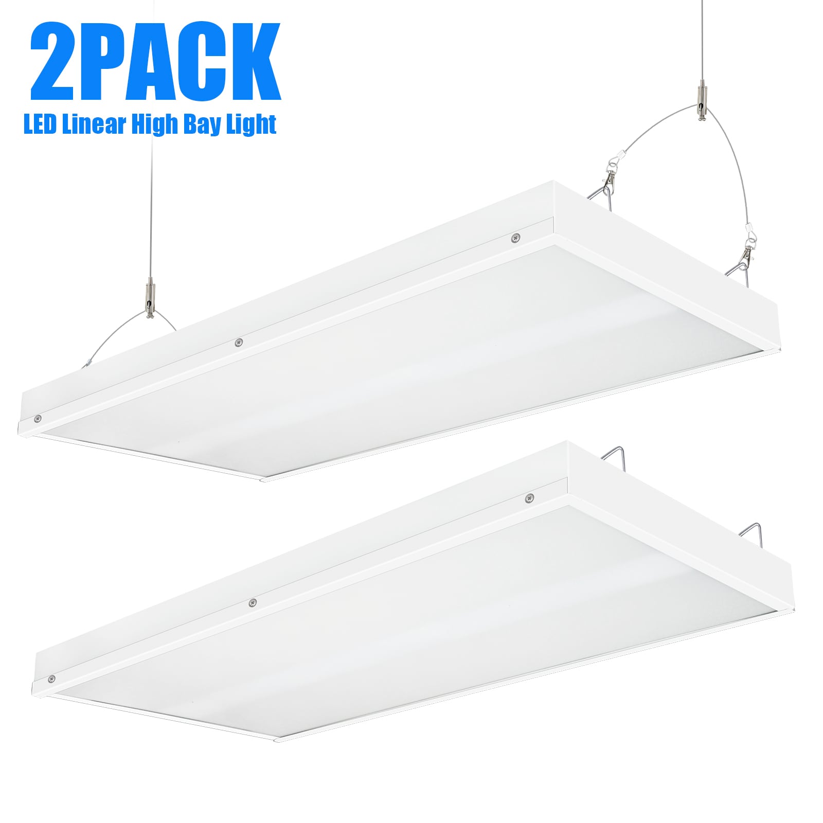 Bieuoram 2 Pack 2FT 24000 Lumen LED Linear High Bay Shop Light 5000K ...