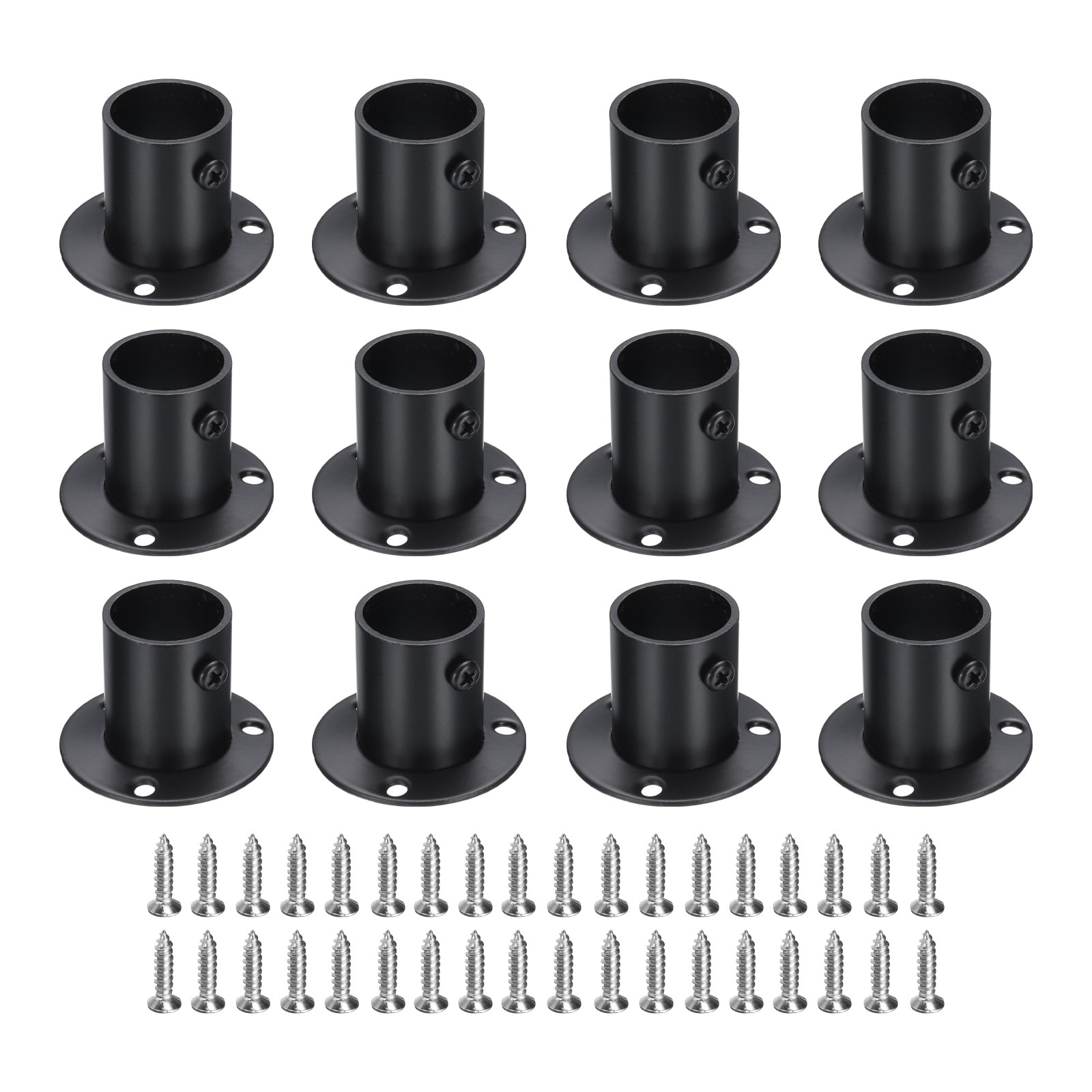 Unique Bargains 12pcs Stainless Steel Closet Rod Brackets 1 Inch Dia ...