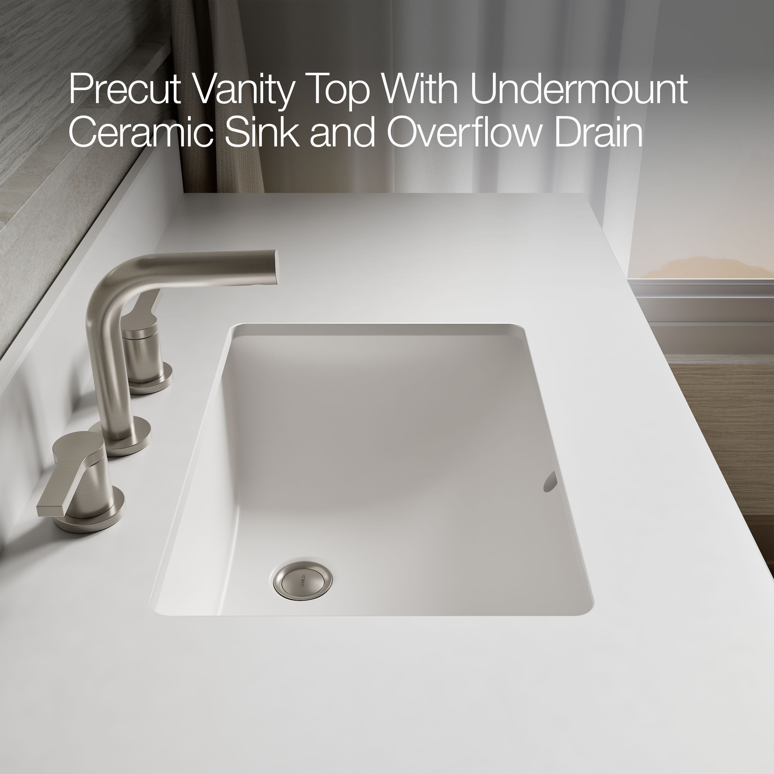 KOHLER Charlemont 48-in Umbral Green Single Sink Bathroom Vanity with ...