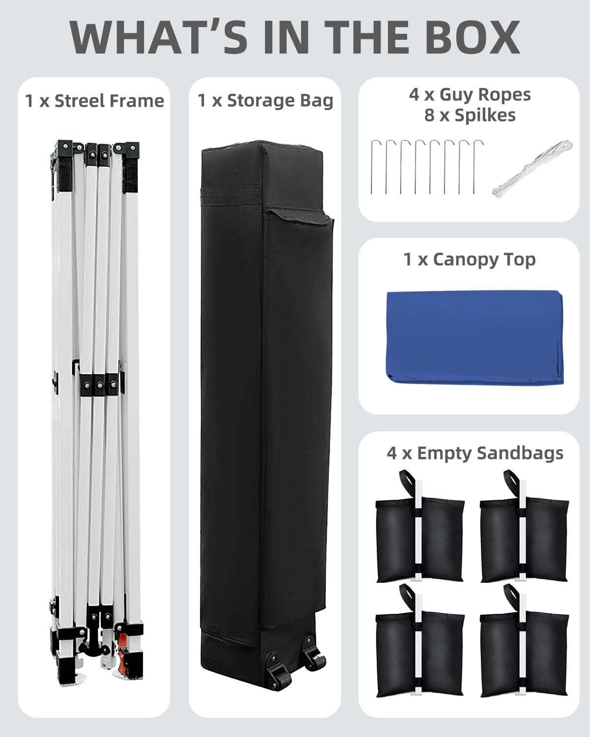 GAOMON 10x10ft Pop Up Canopy Tent with One-Touch Setup Commercial Grade ...